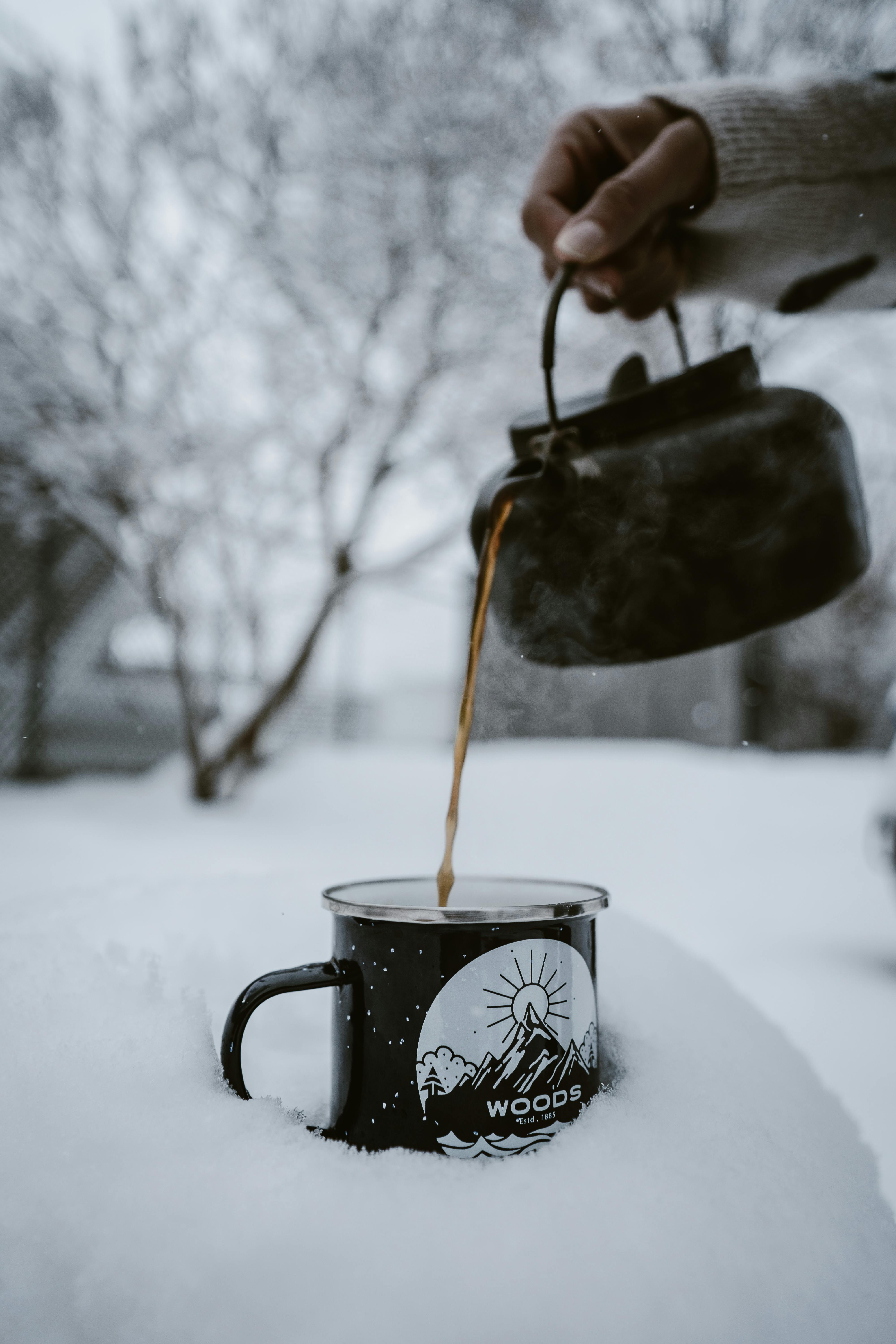 A Cup of Coffee on a Sled with Snow · Free Stock Photo