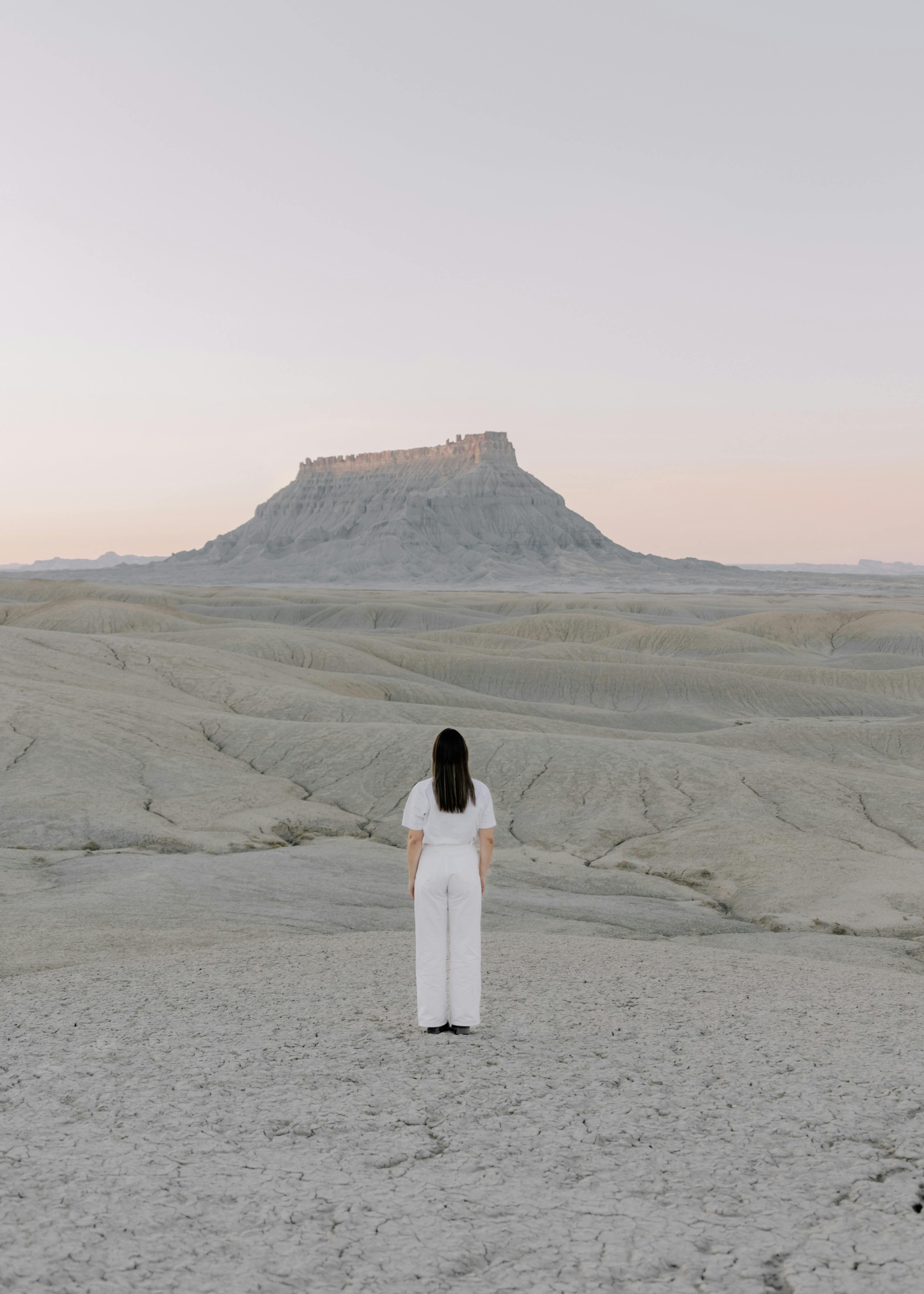 Woman on Desert at Dusk · Free Stock Photo