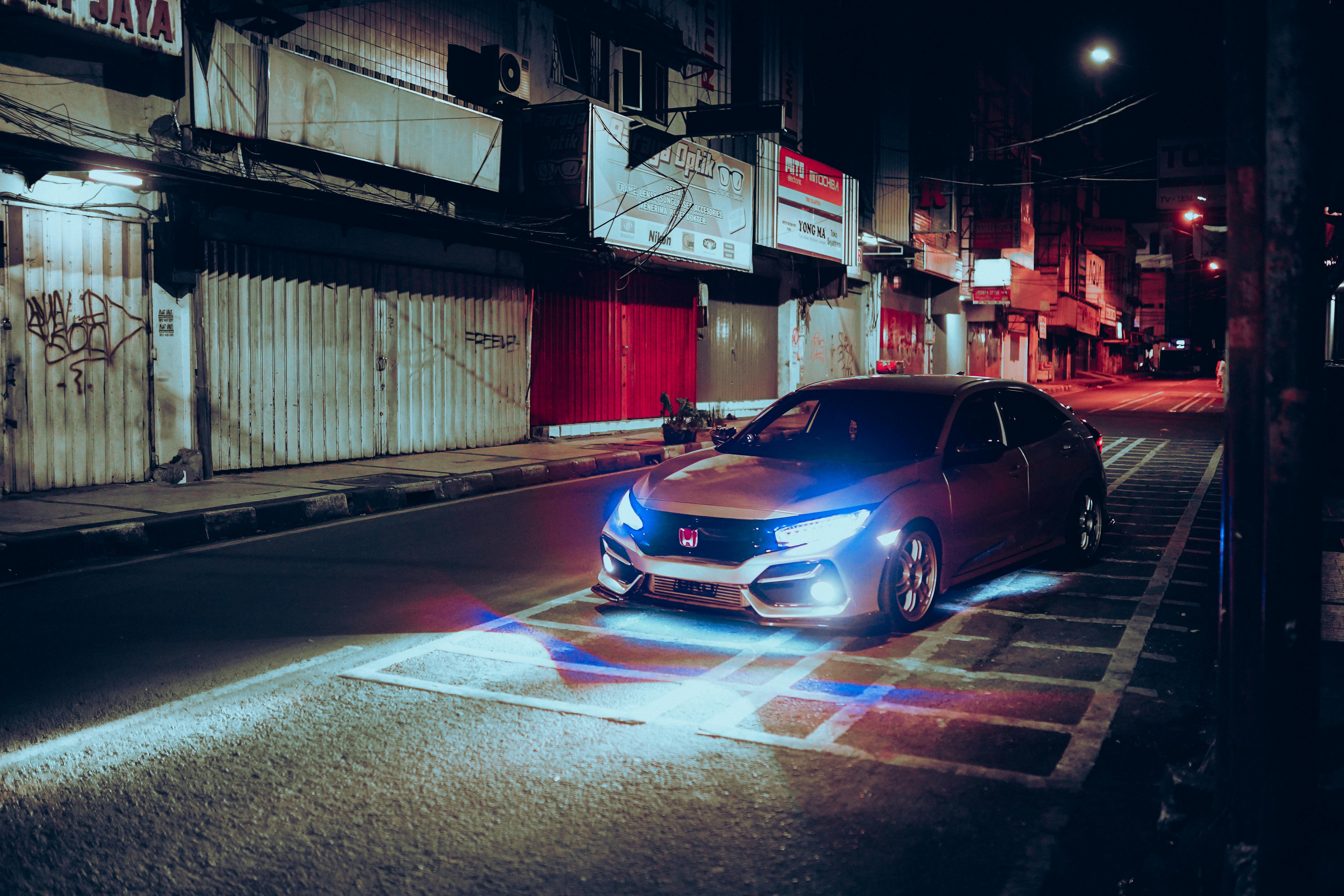 Honda Car on Street at Night · Free Stock Photo