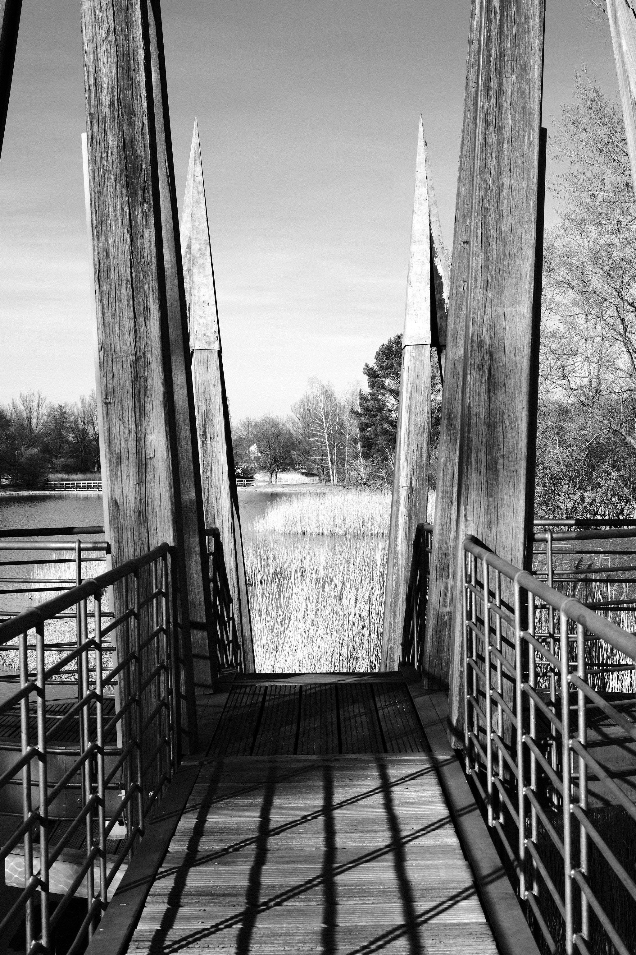 A Footbridge over a Lake · Free Stock Photo