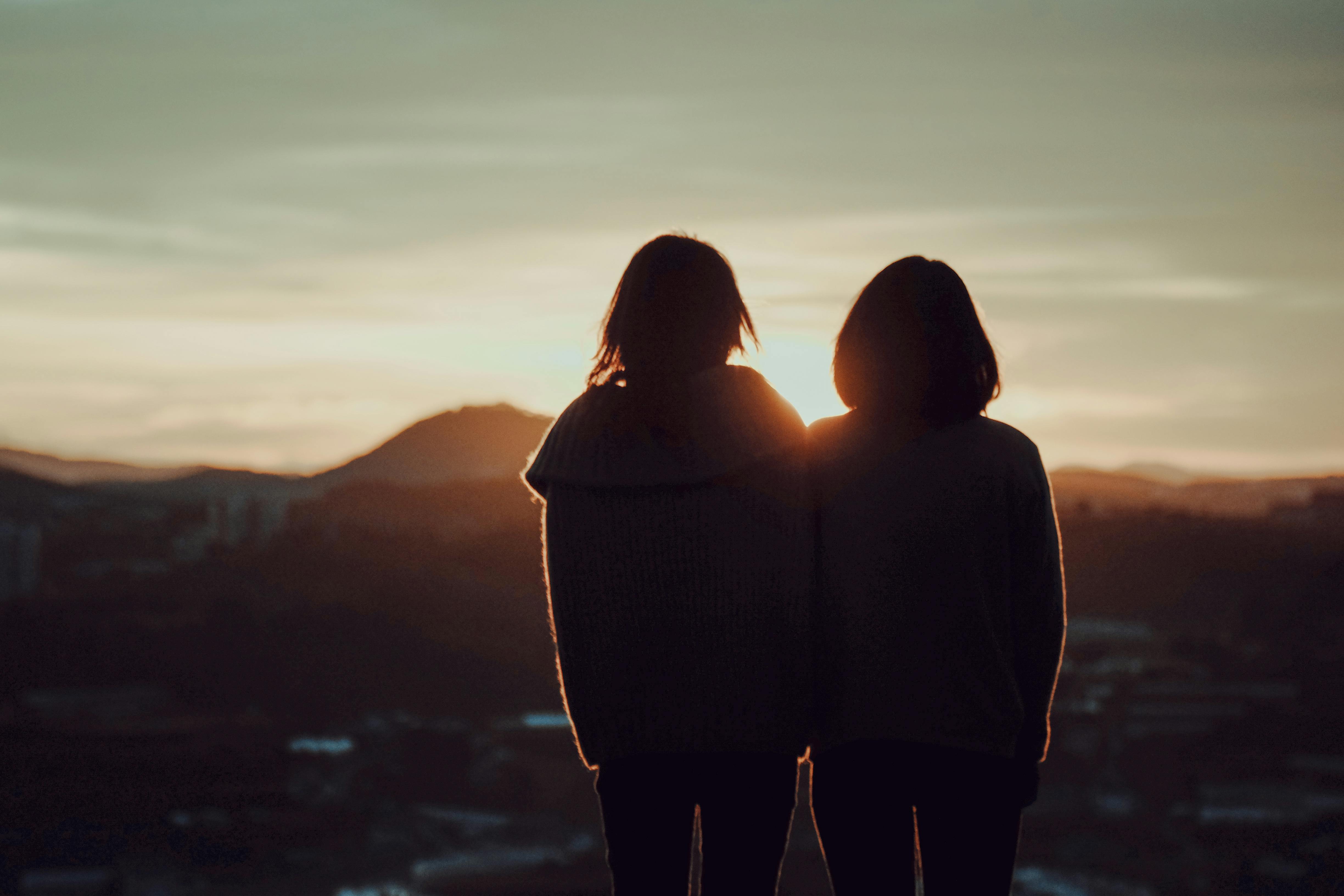 Silhouette Photo of Two Person · Free Stock Photo