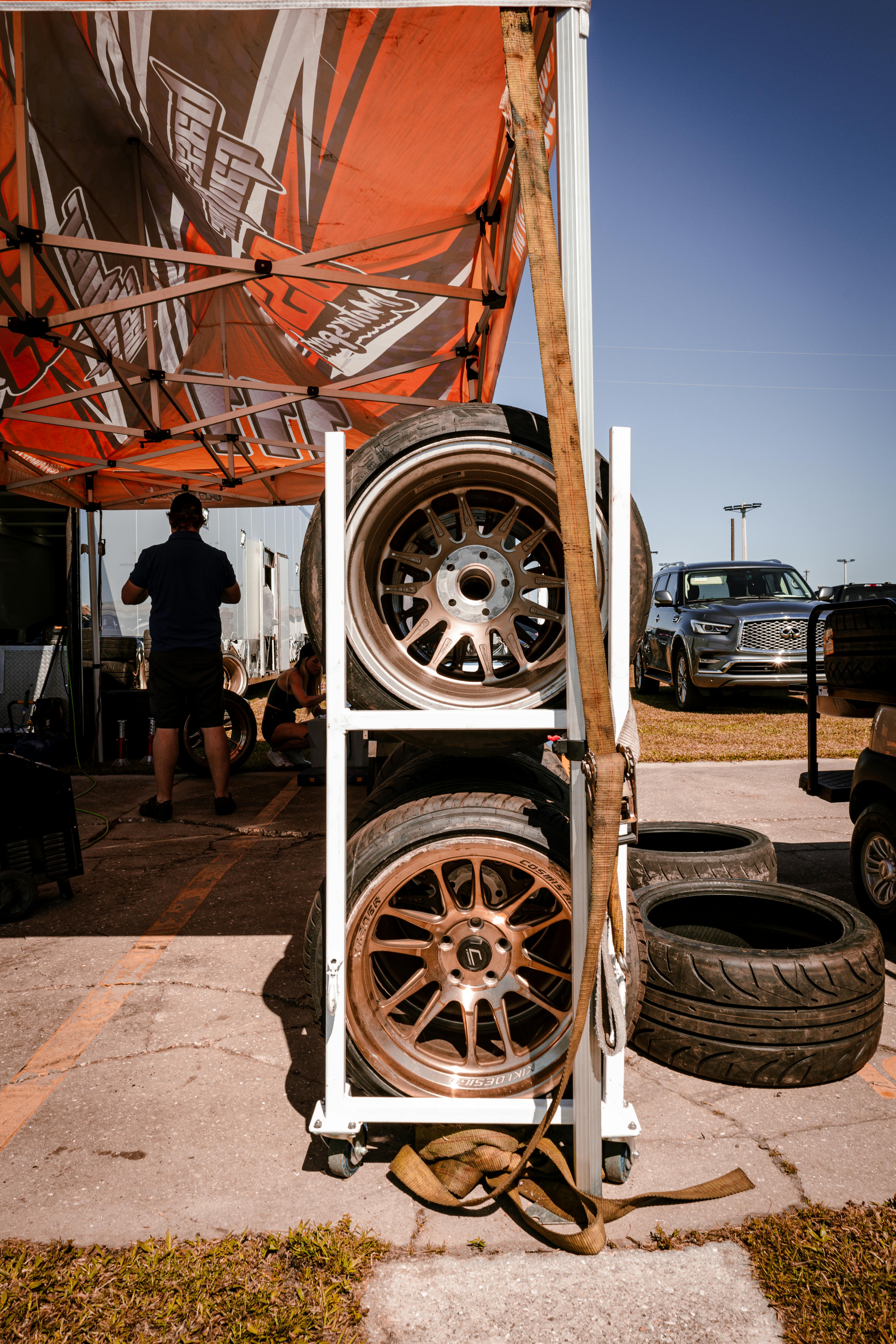 Rack with Tires · Free Stock Photo