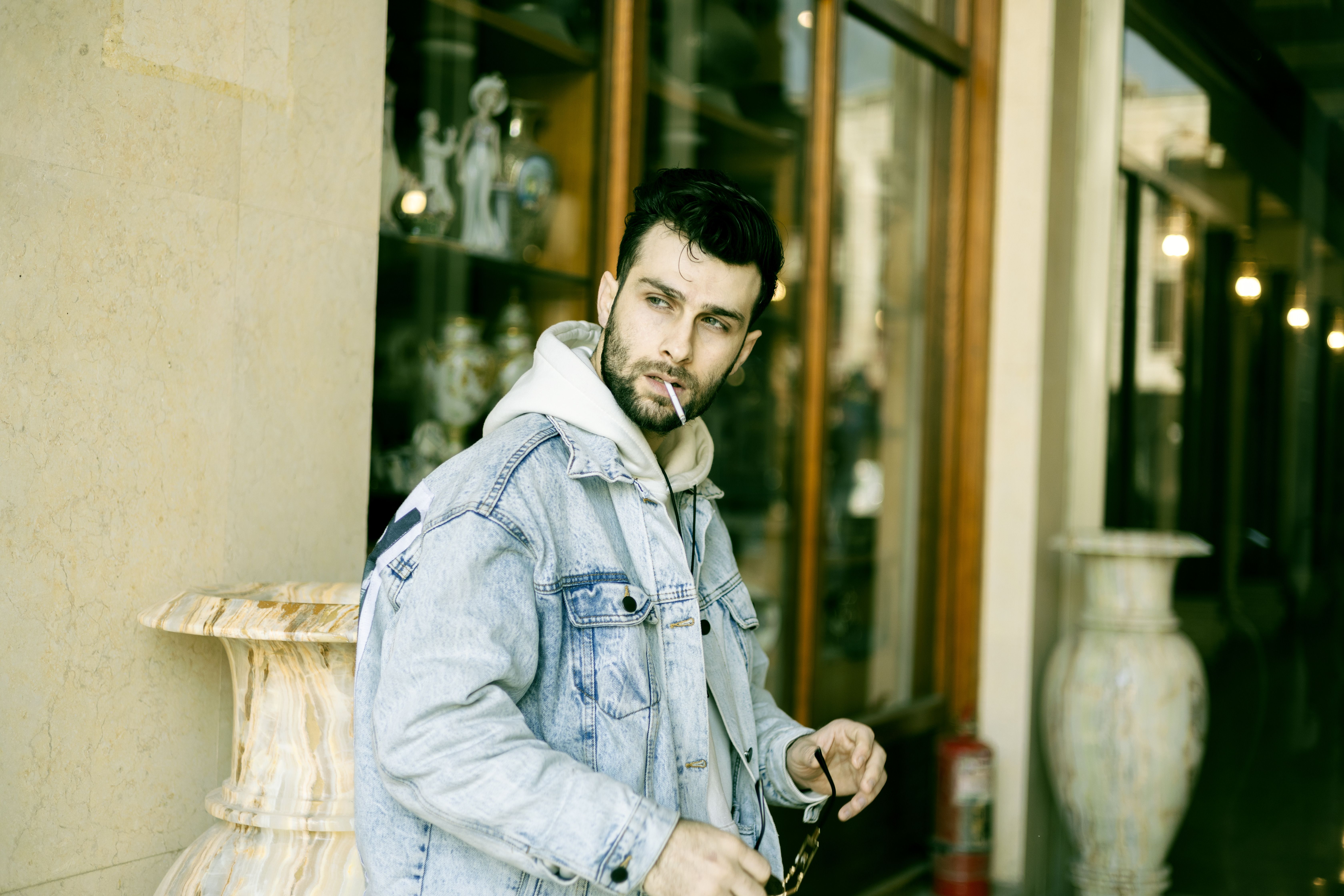 Man Wearing Denim Jacket · Free Stock Photo