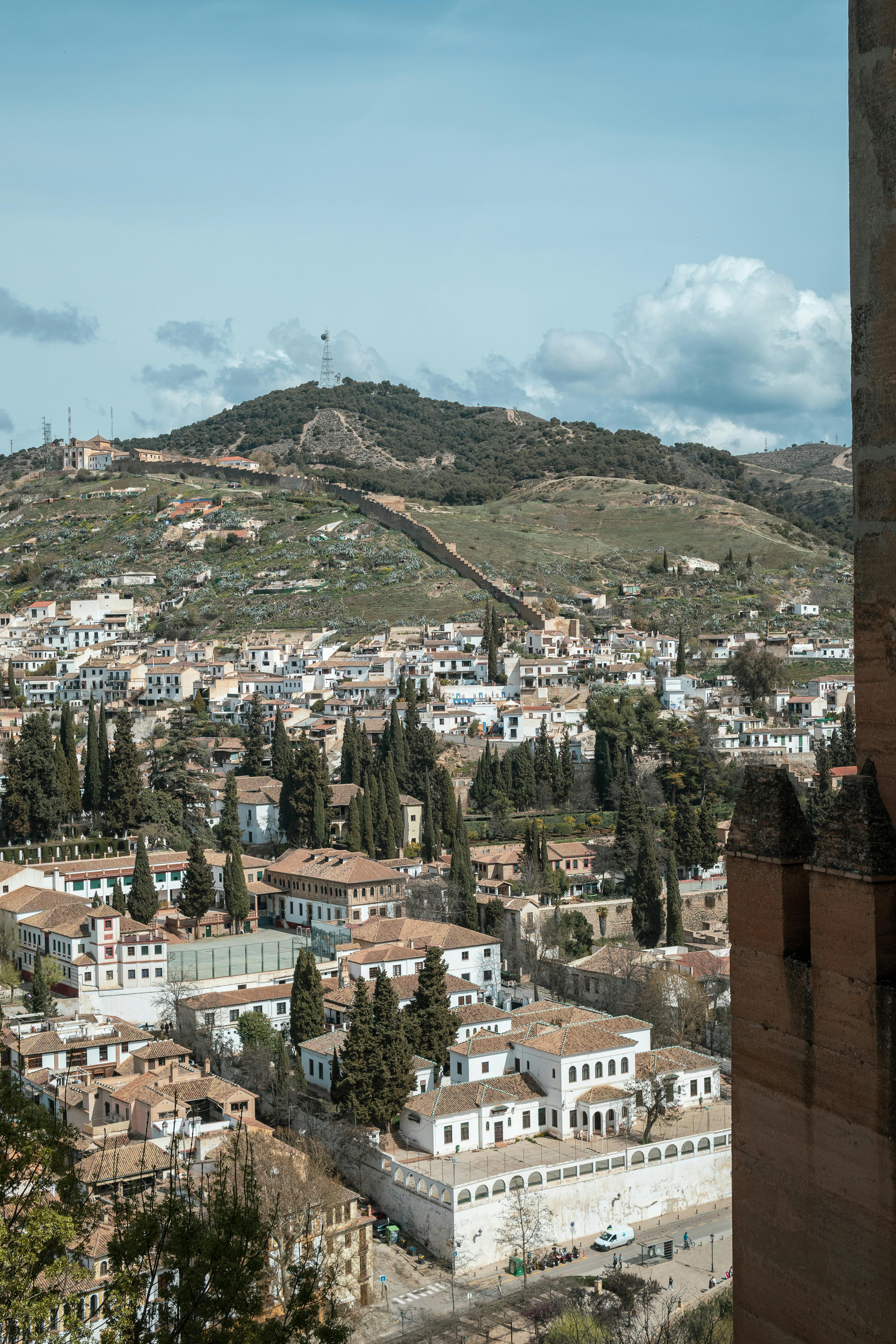 High Angle View of Alhambra Town and Hill · Free Stock Photo