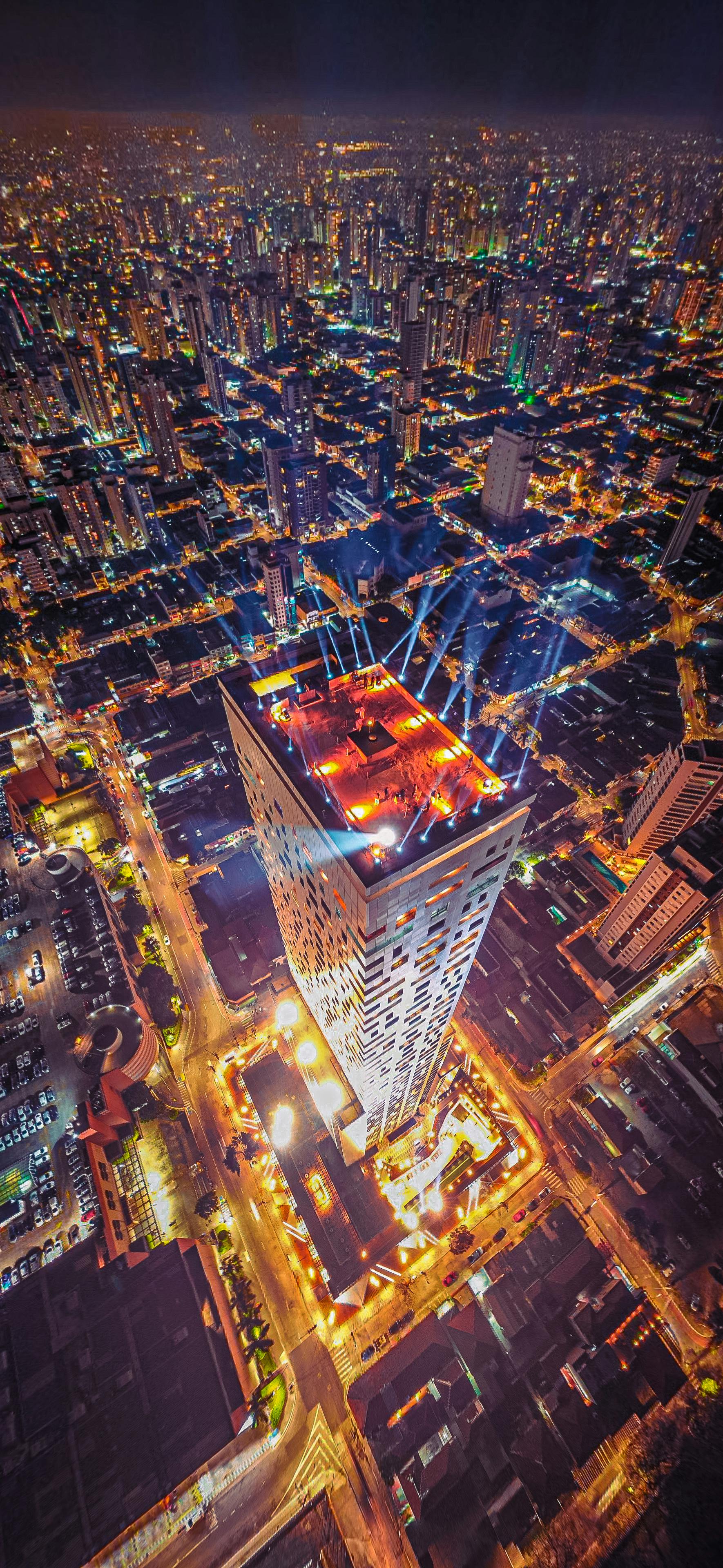 Aerial View of City during Night Time · Free Stock Photo