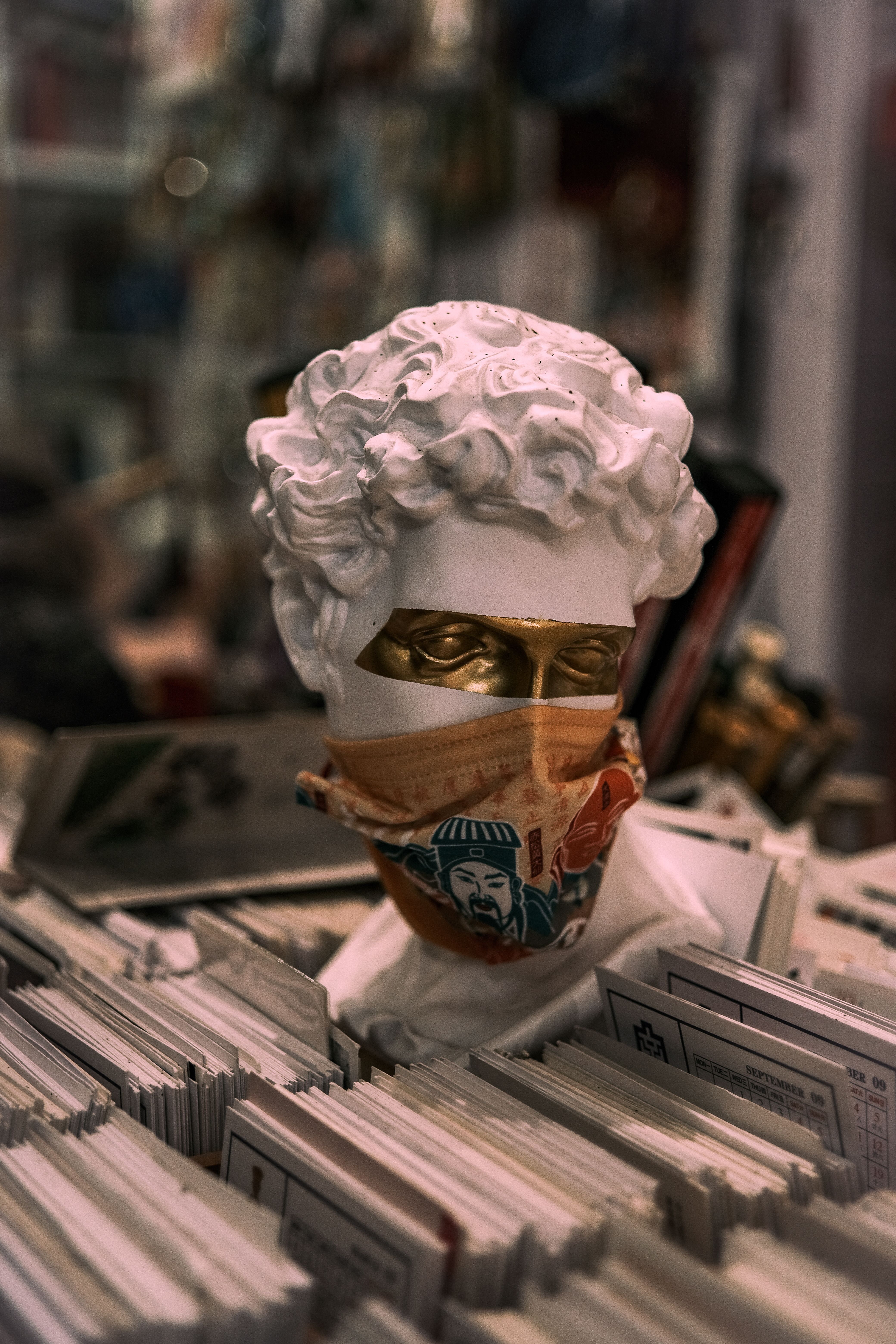 Bust with Golden Eye Band and Mask · Free Stock Photo