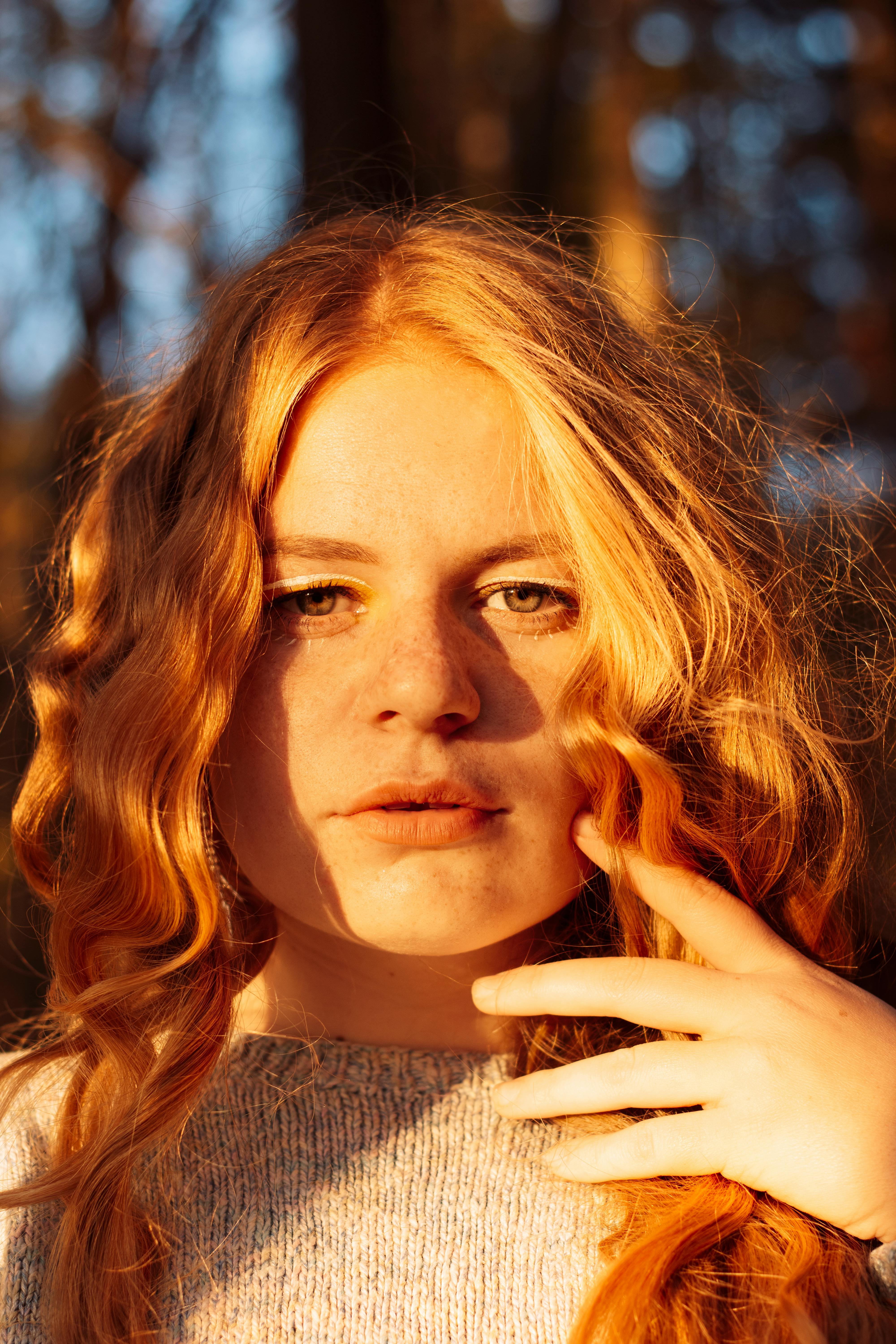 Sunlit Face of Woman · Free Stock Photo