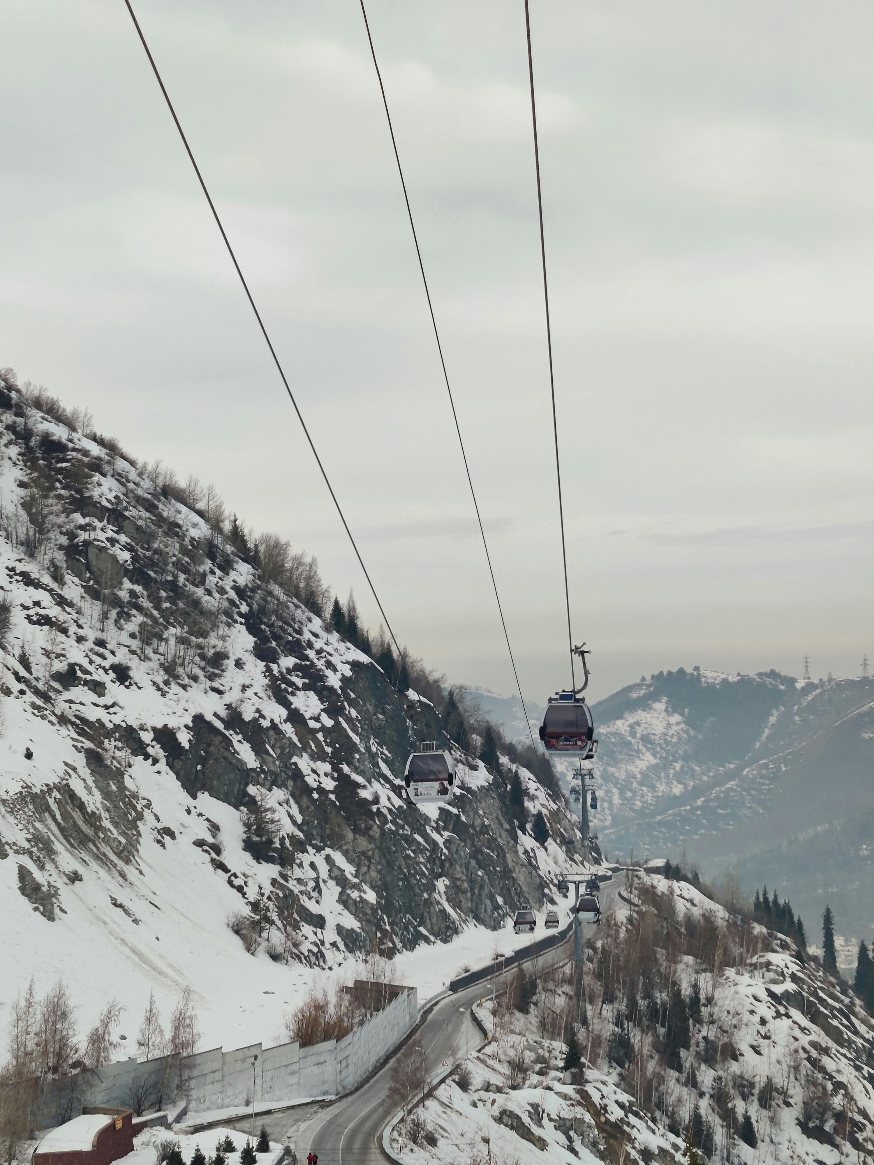 Mountain Landscape With Orange Cable Car · Free Stock Photo