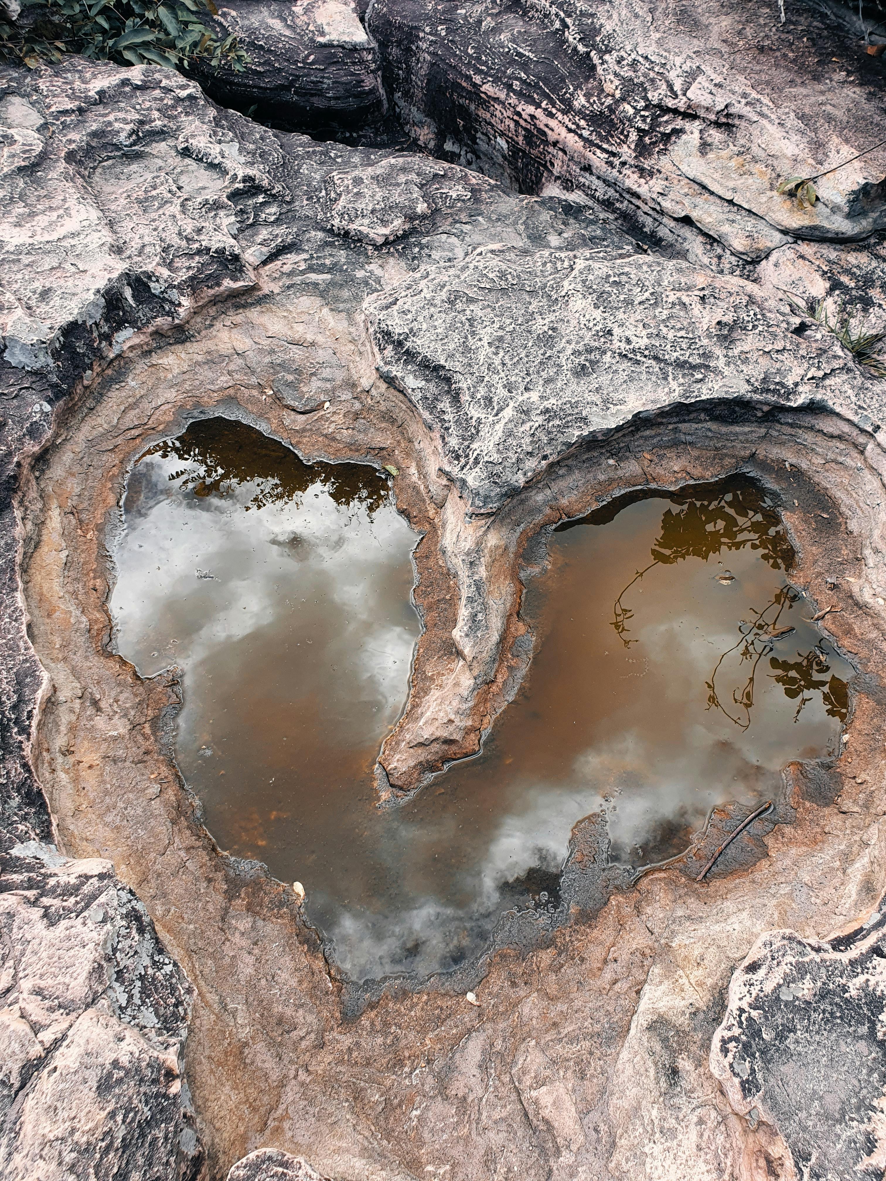 Drone Shot of a Heart Shape Puddle · Free Stock Photo