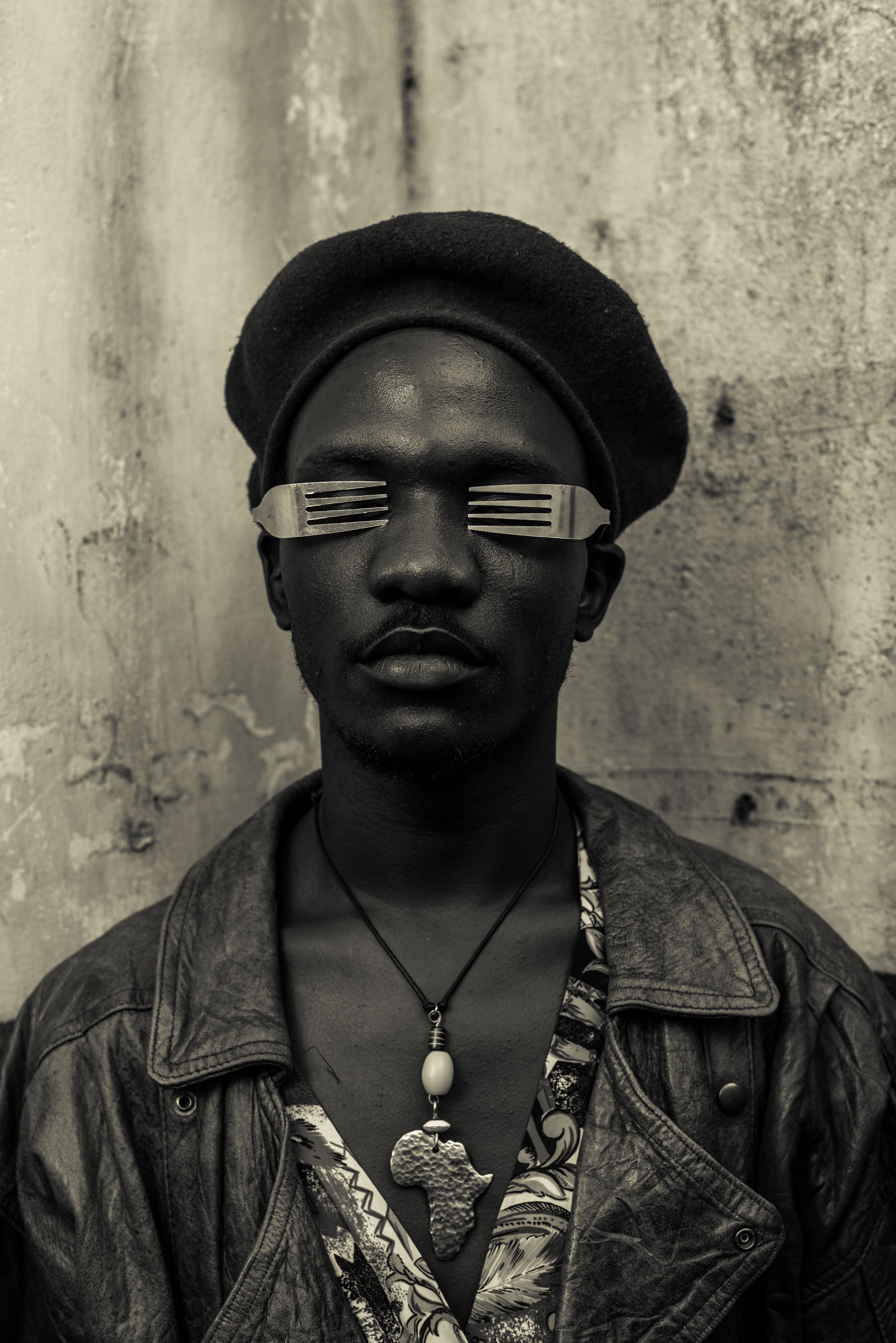 Man with Forks on Eyes · Free Stock Photo