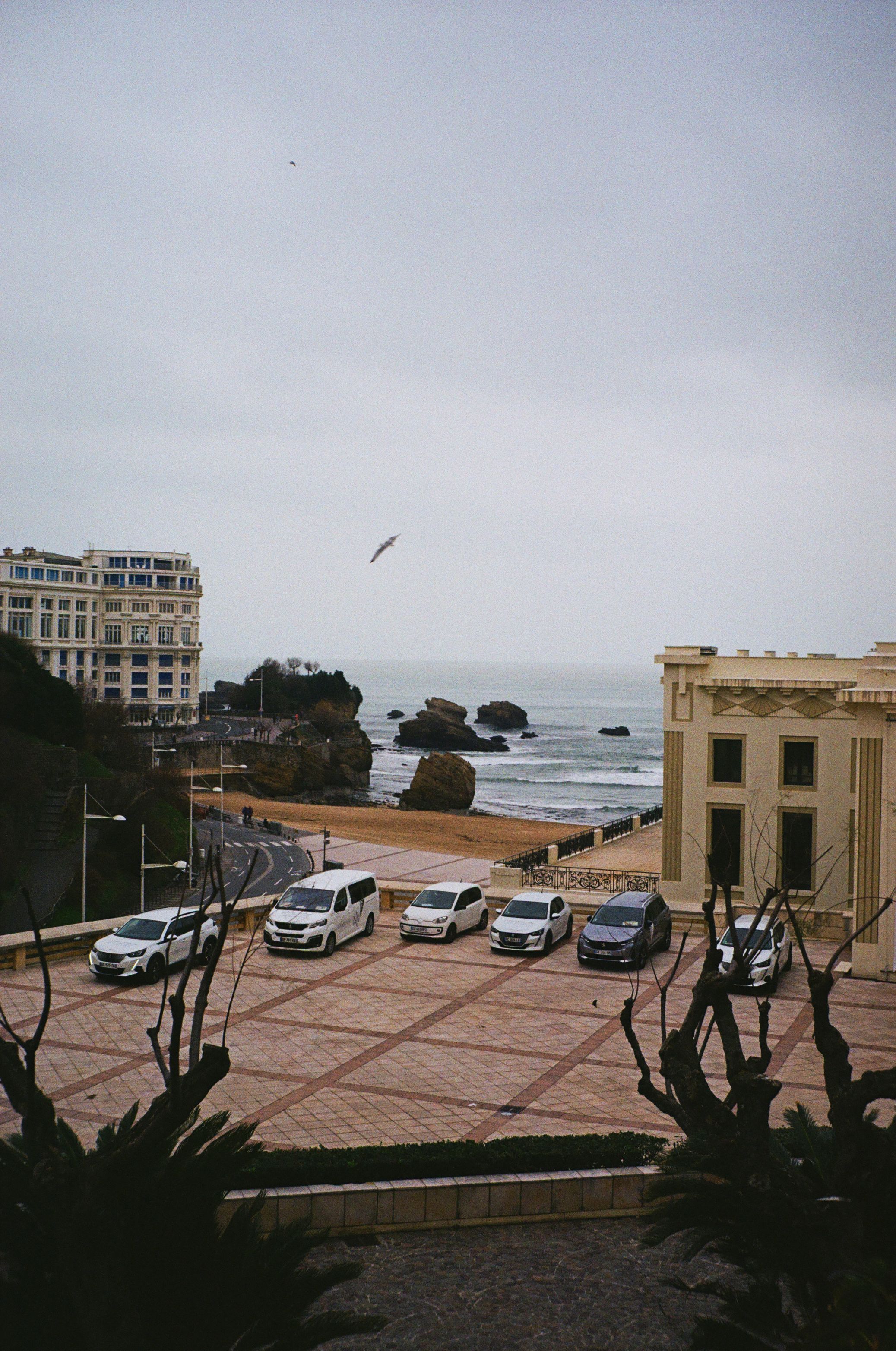 Cars Parked on Town Square Near Seashore · Free Stock Photo
