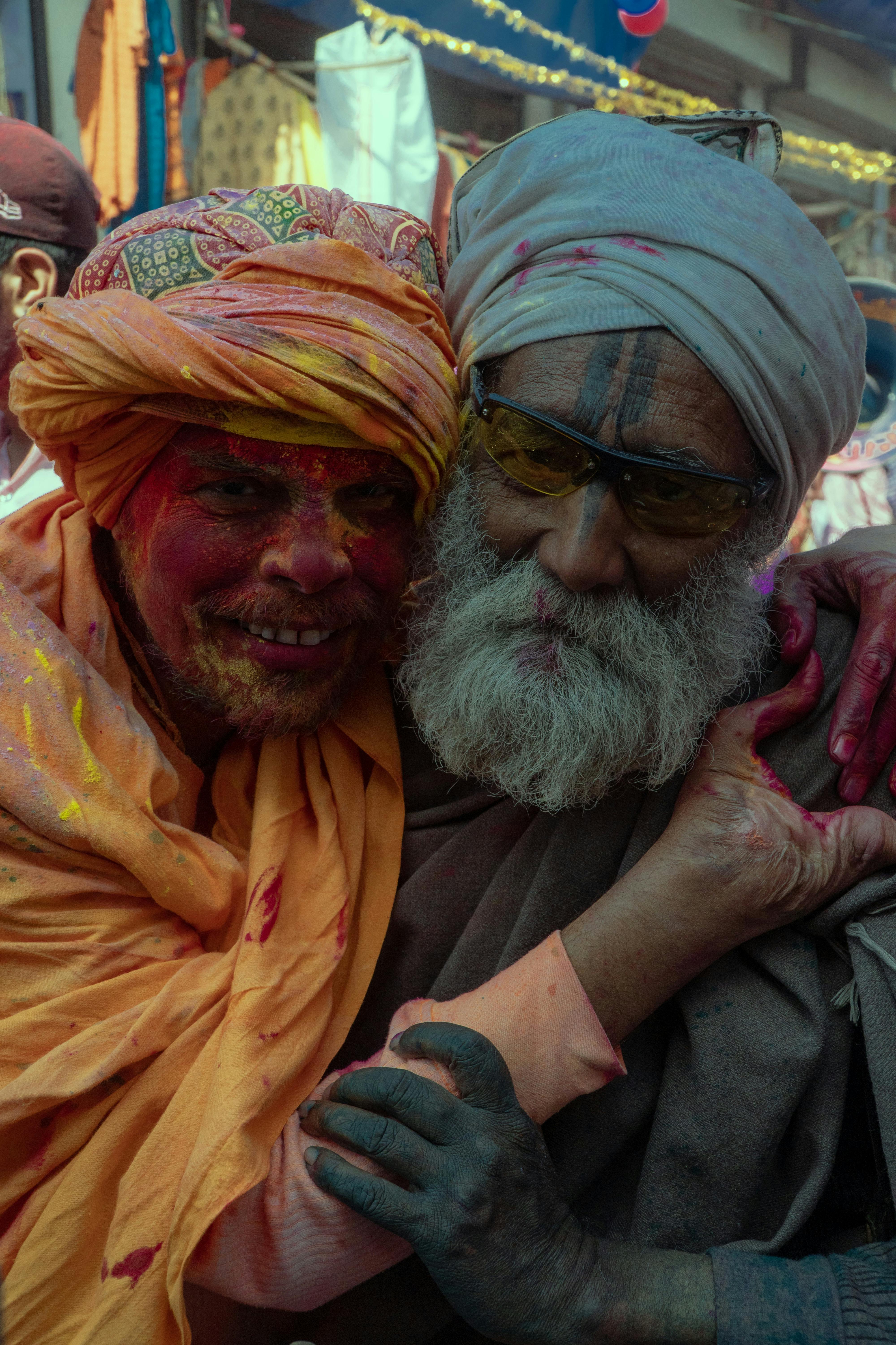 Men in Turbans During the Holi Festival · Free Stock Photo
