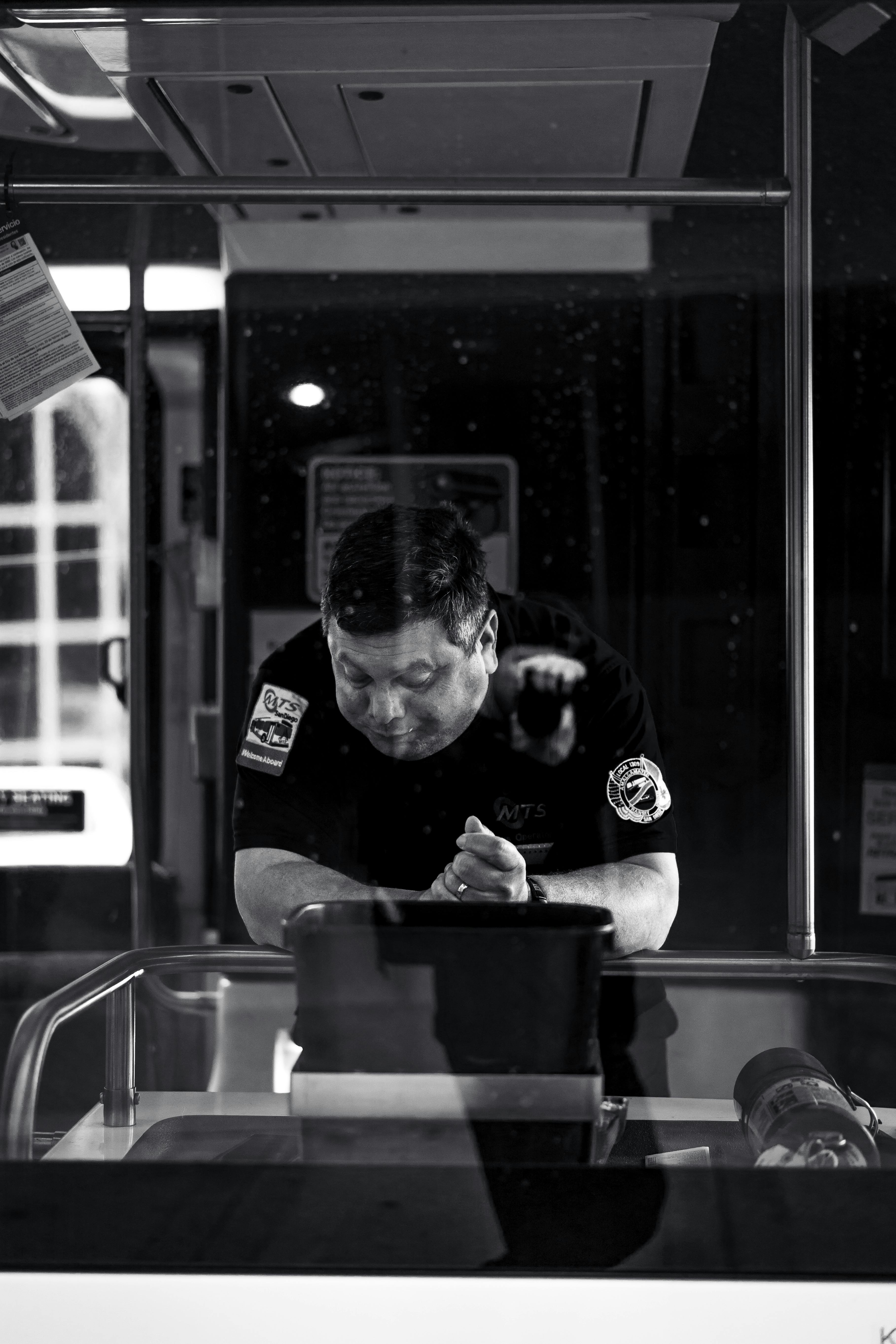 Bus Driver on Break · Free Stock Photo