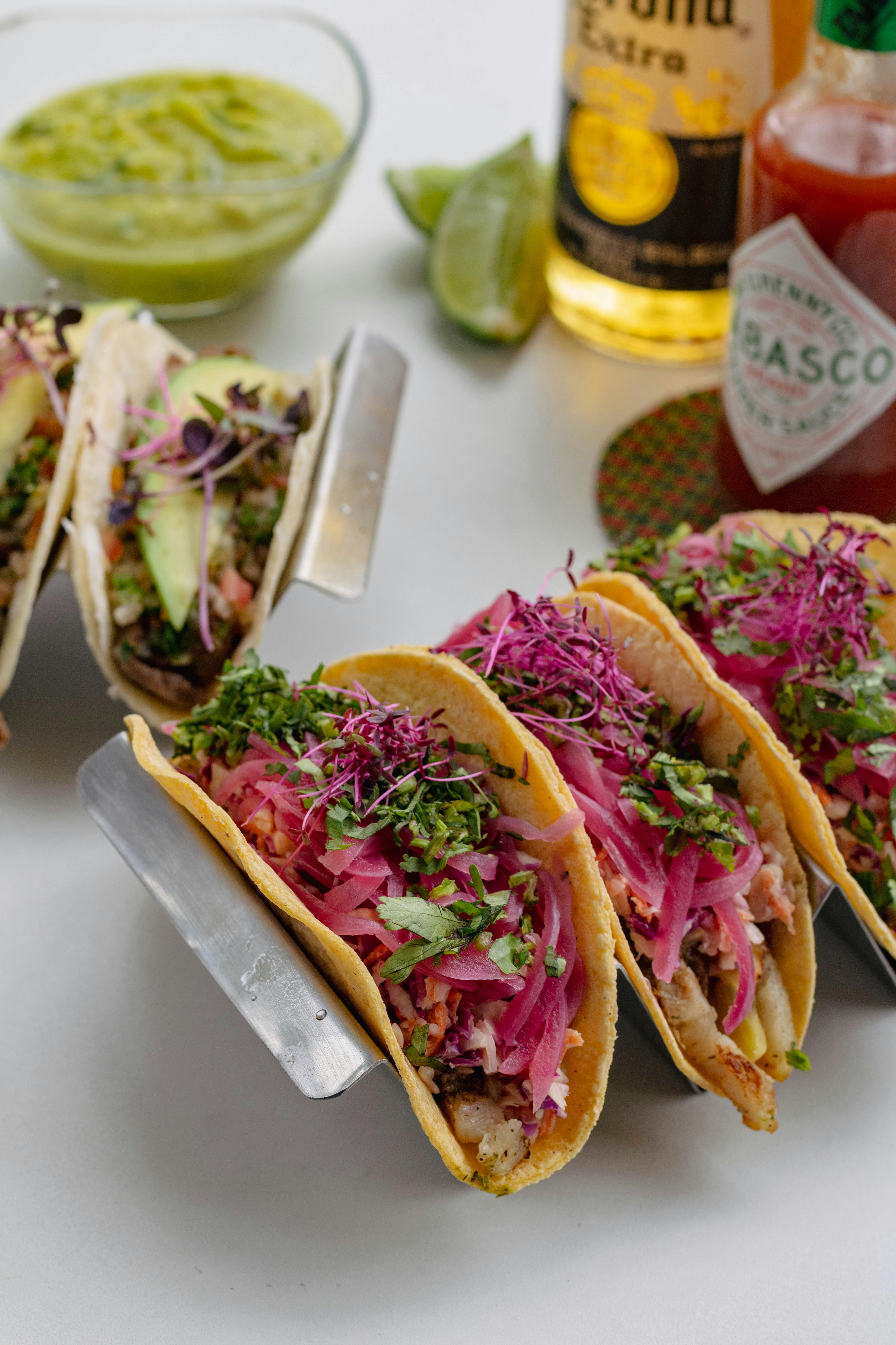 Tacos with Filling on Tray · Free Stock Photo