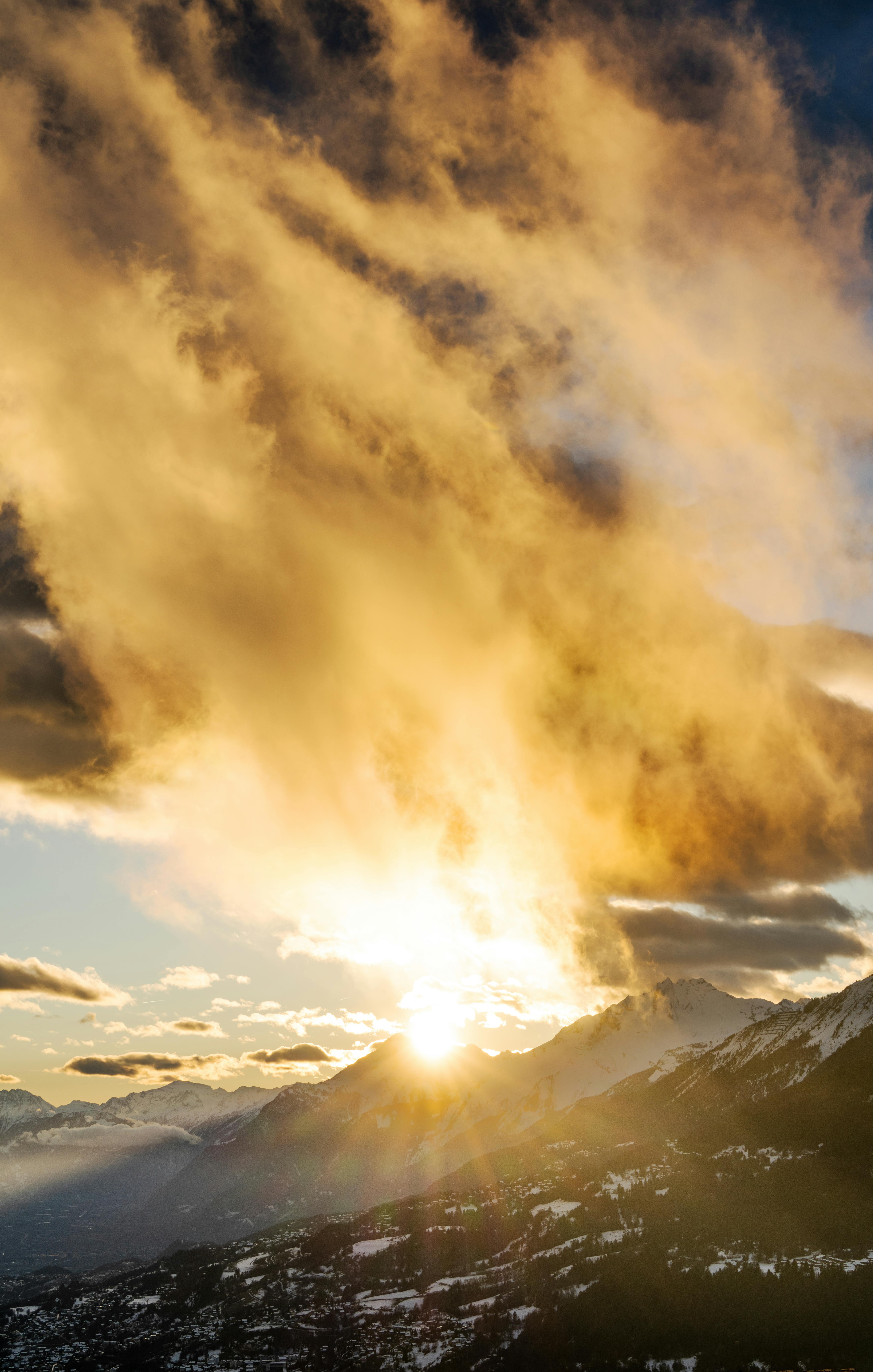 Sun Rising behind Mountains · Free Stock Photo