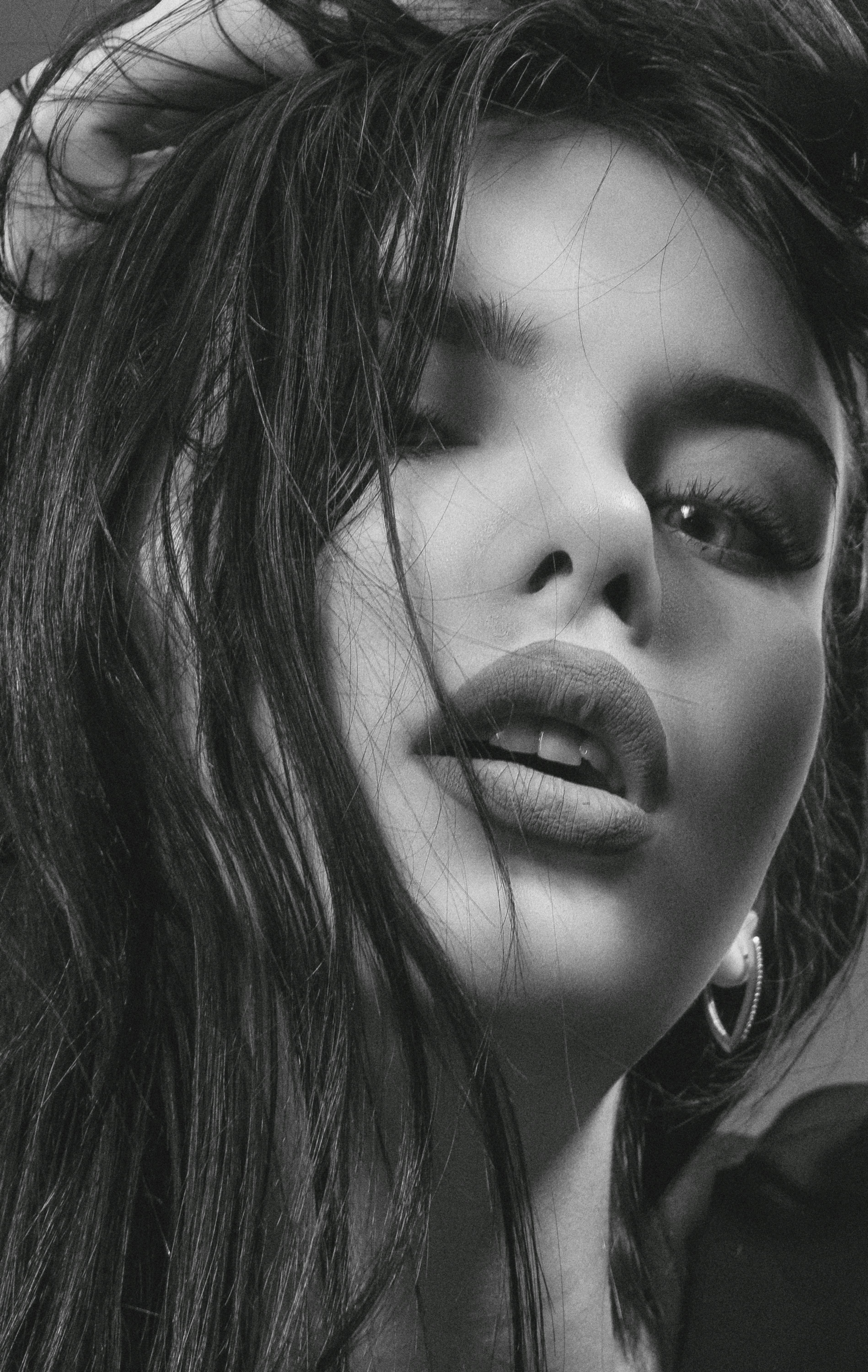 Grayscale Portrait of a Woman · Free Stock Photo