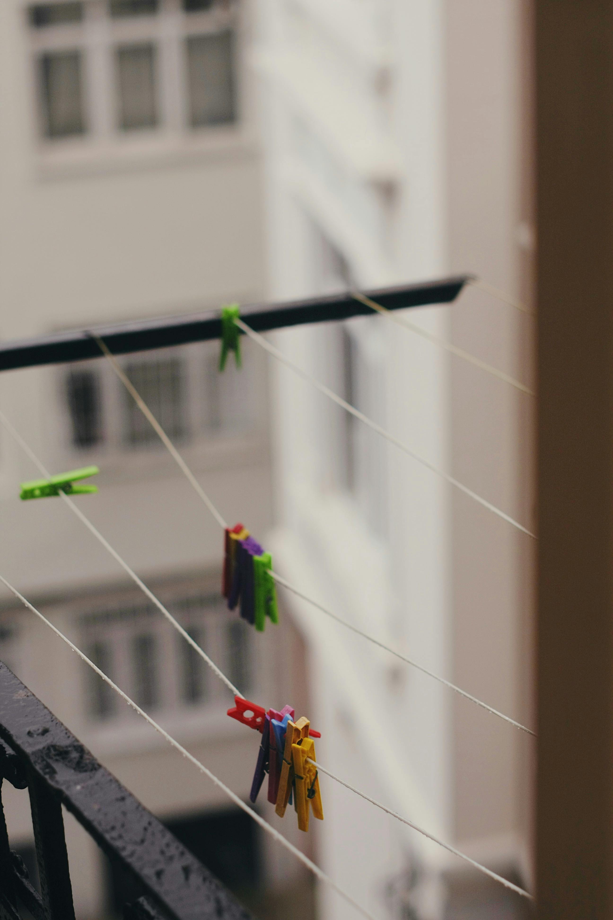 Clips Hanging on Strings · Free Stock Photo