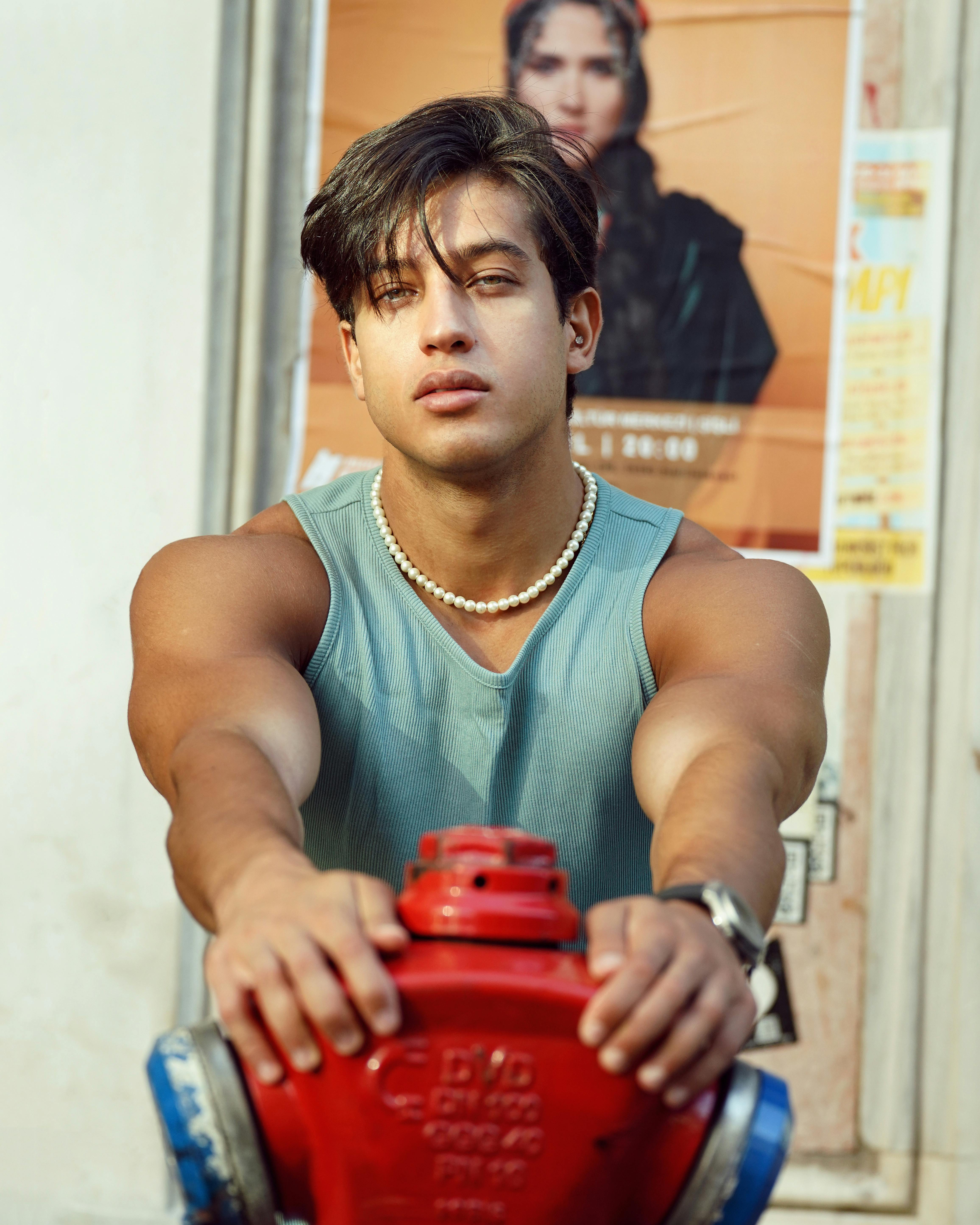 Portrait of a Man with a Fire Hydrant · Free Stock Photo