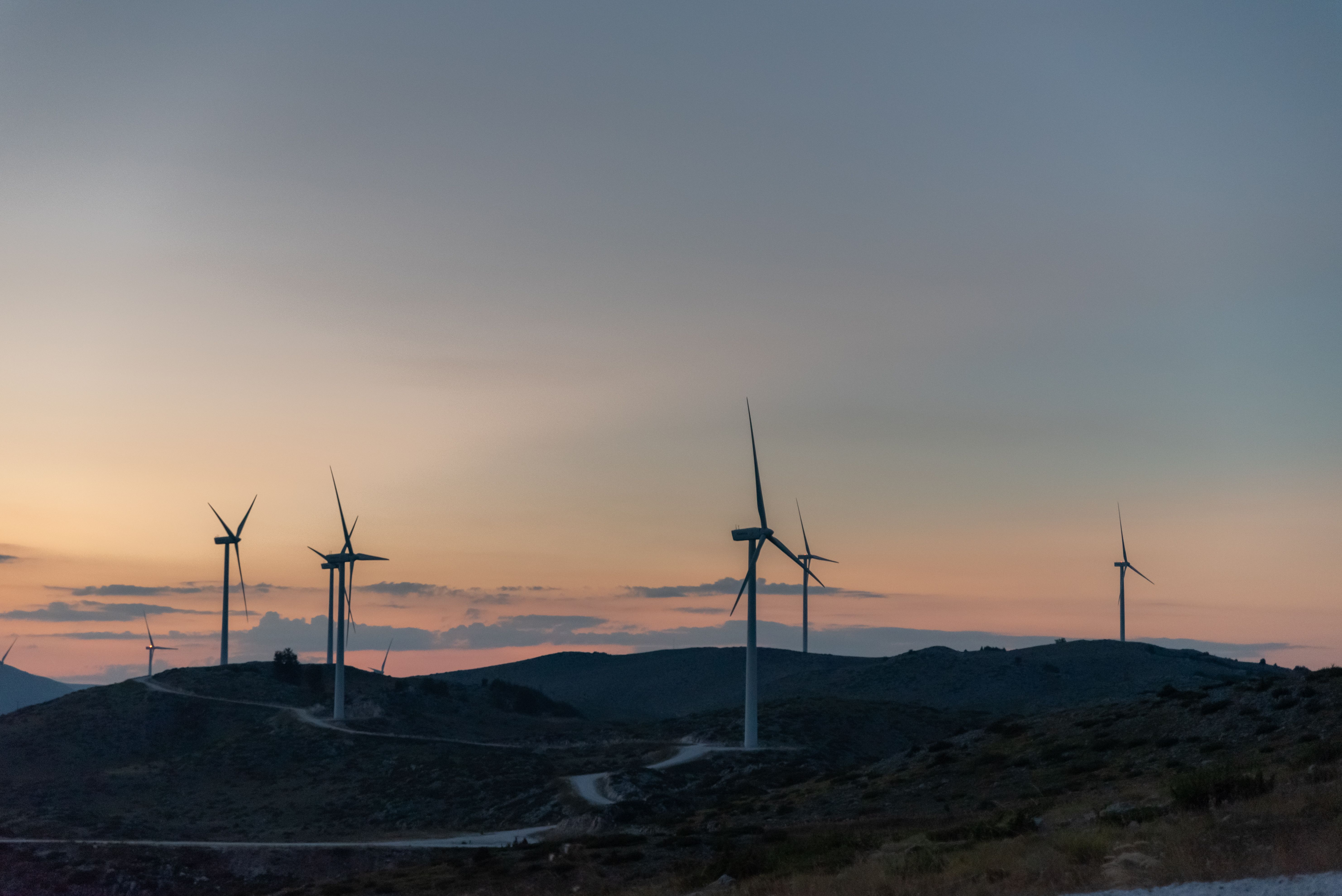 Wind Turbines in the Evening · Free Stock Photo