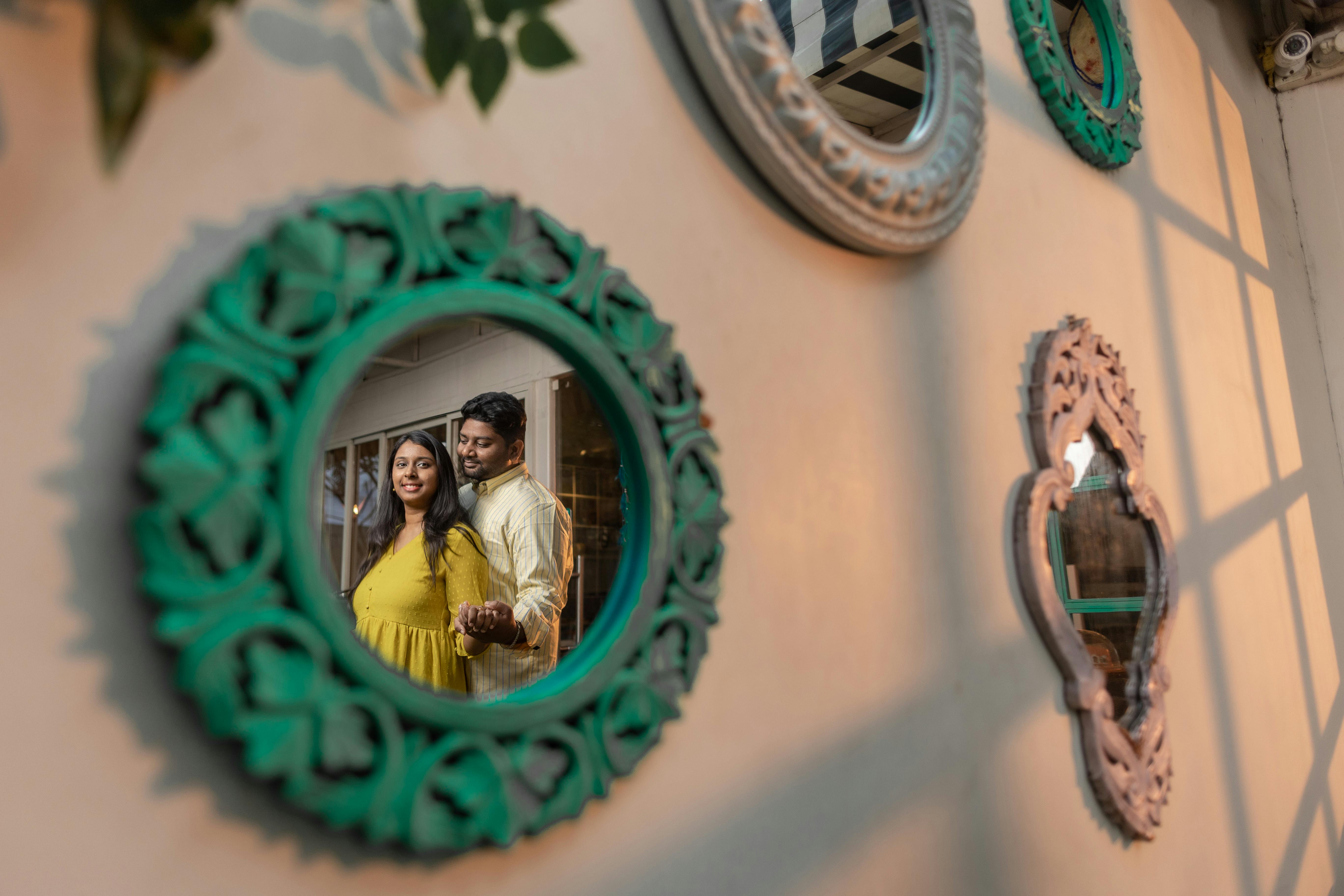Mirrors with Reflection of Couple · Free Stock Photo