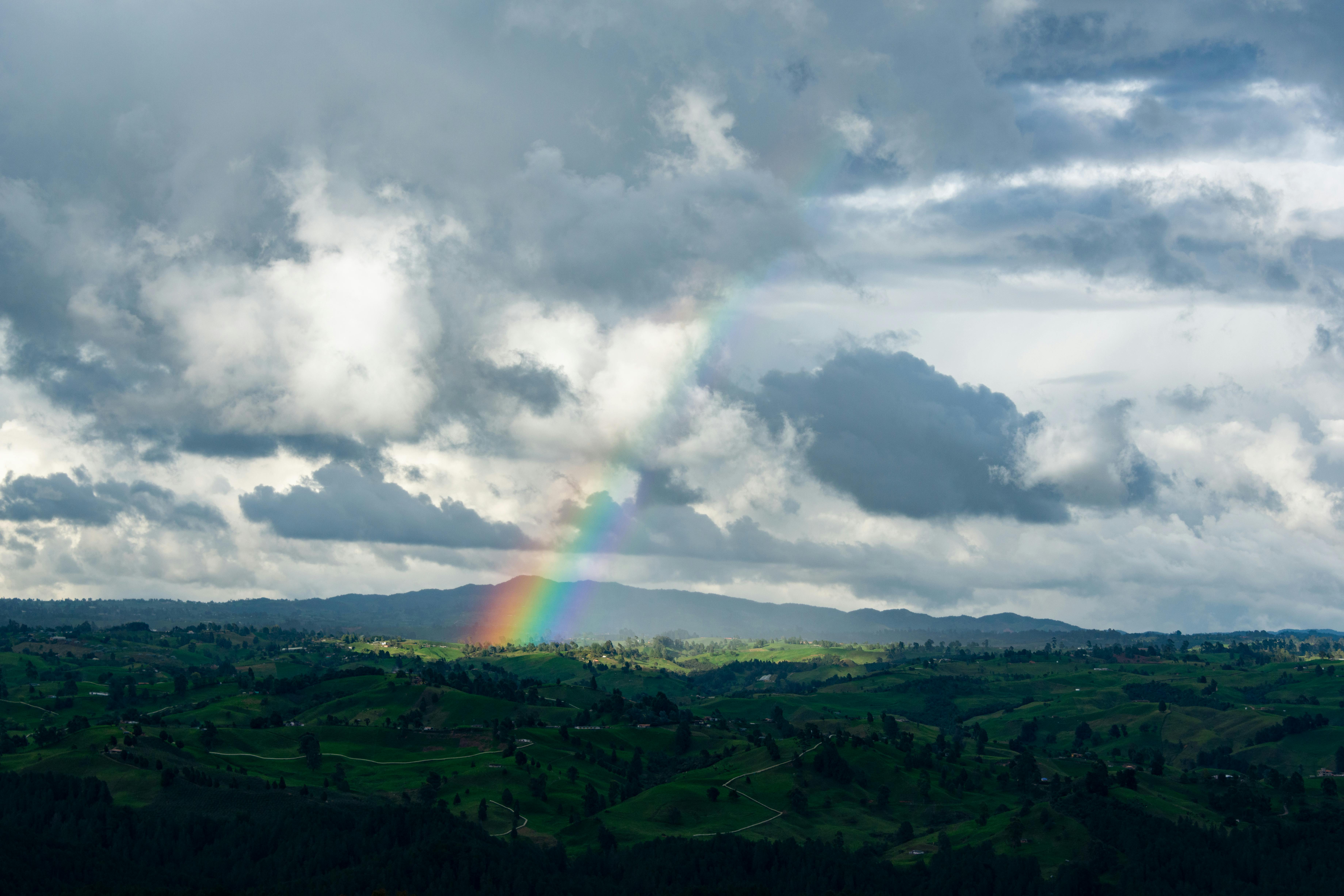 Scenic Landscape with a Rainbow · Free Stock Photo