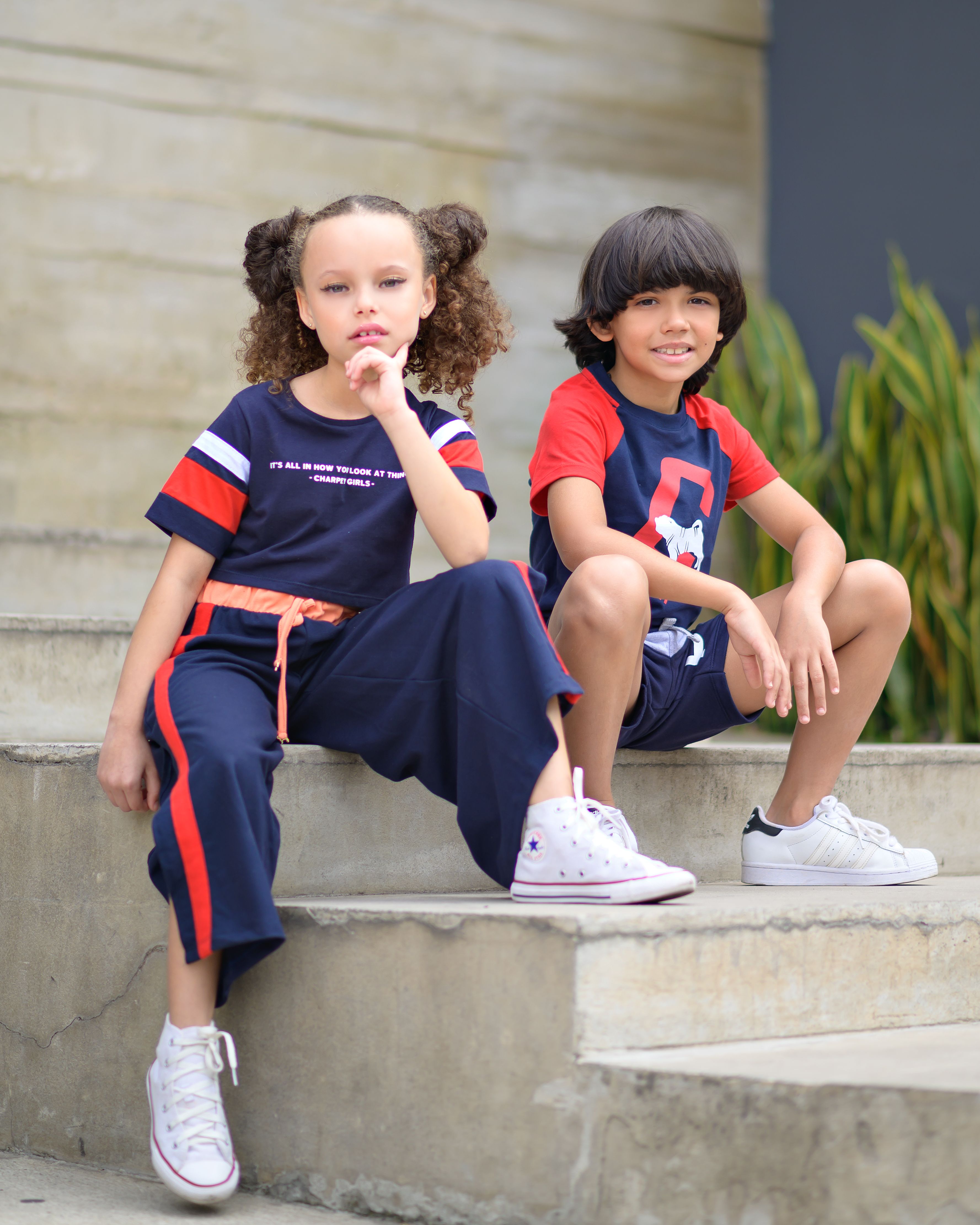Two Kids Sitting on the Stairs · Free Stock Photo
