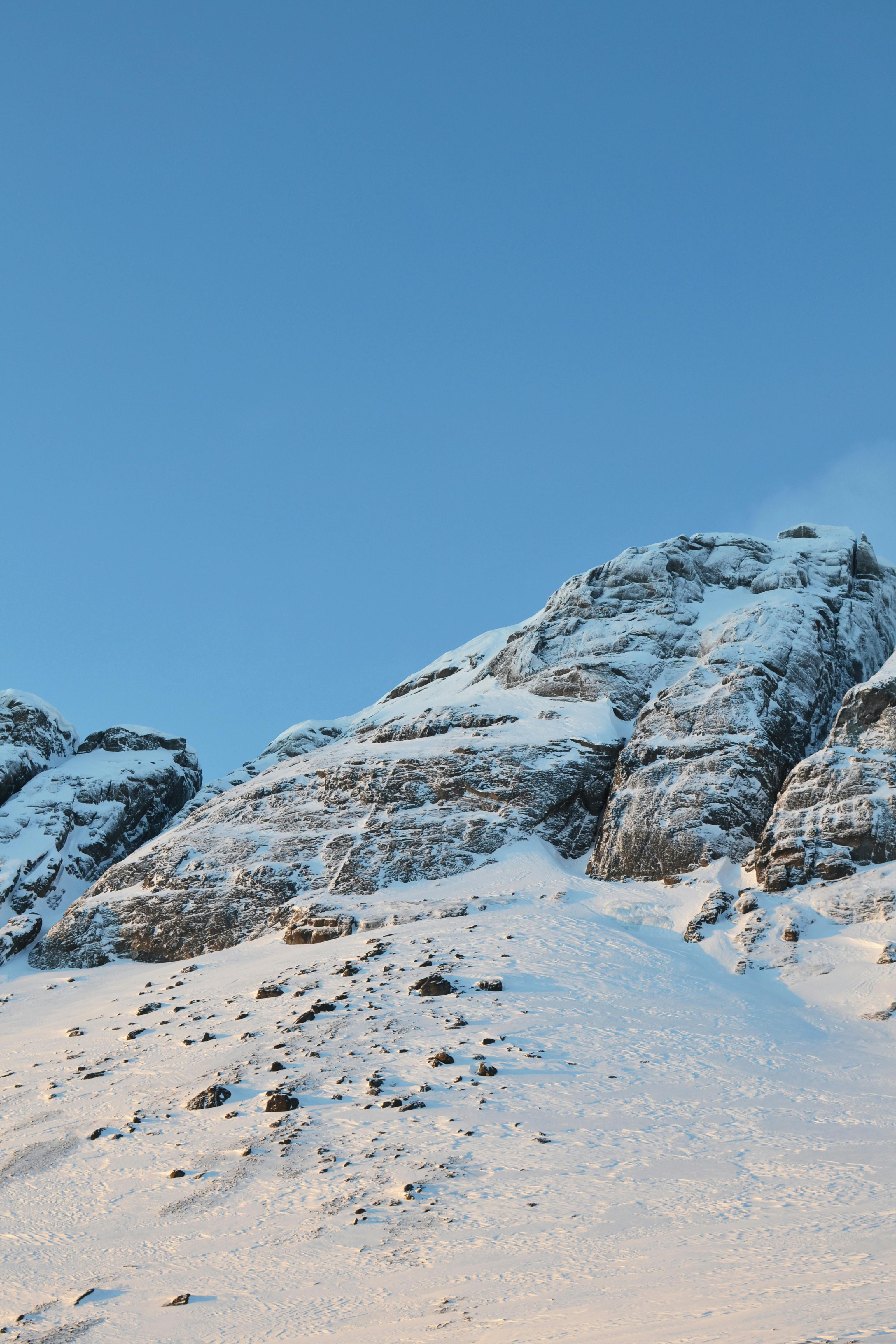 Snow Covered Rugged Mountain Peak · Free Stock Photo