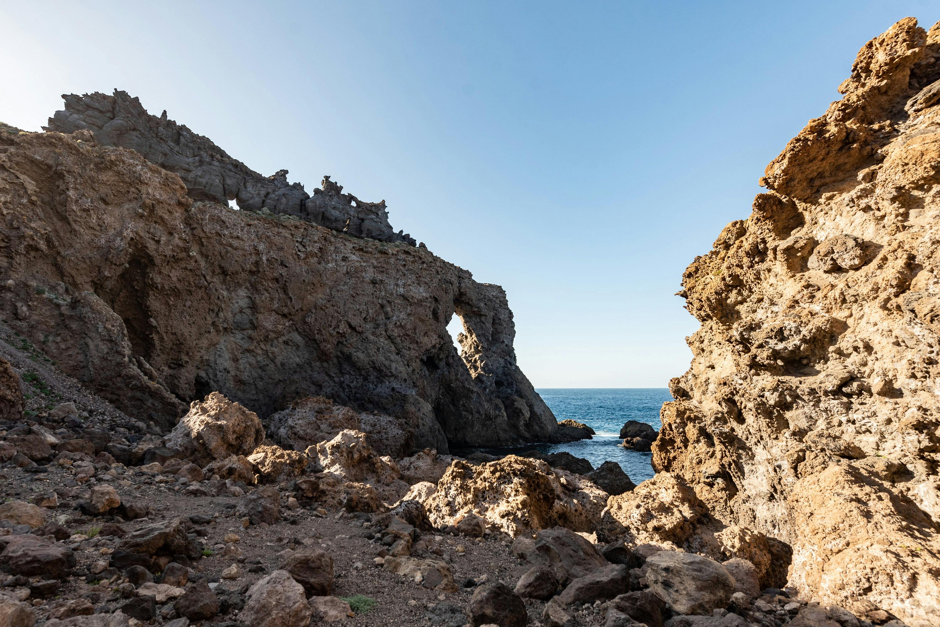 Brown Rock Formation Under the Blue Sky · Free Stock Photo