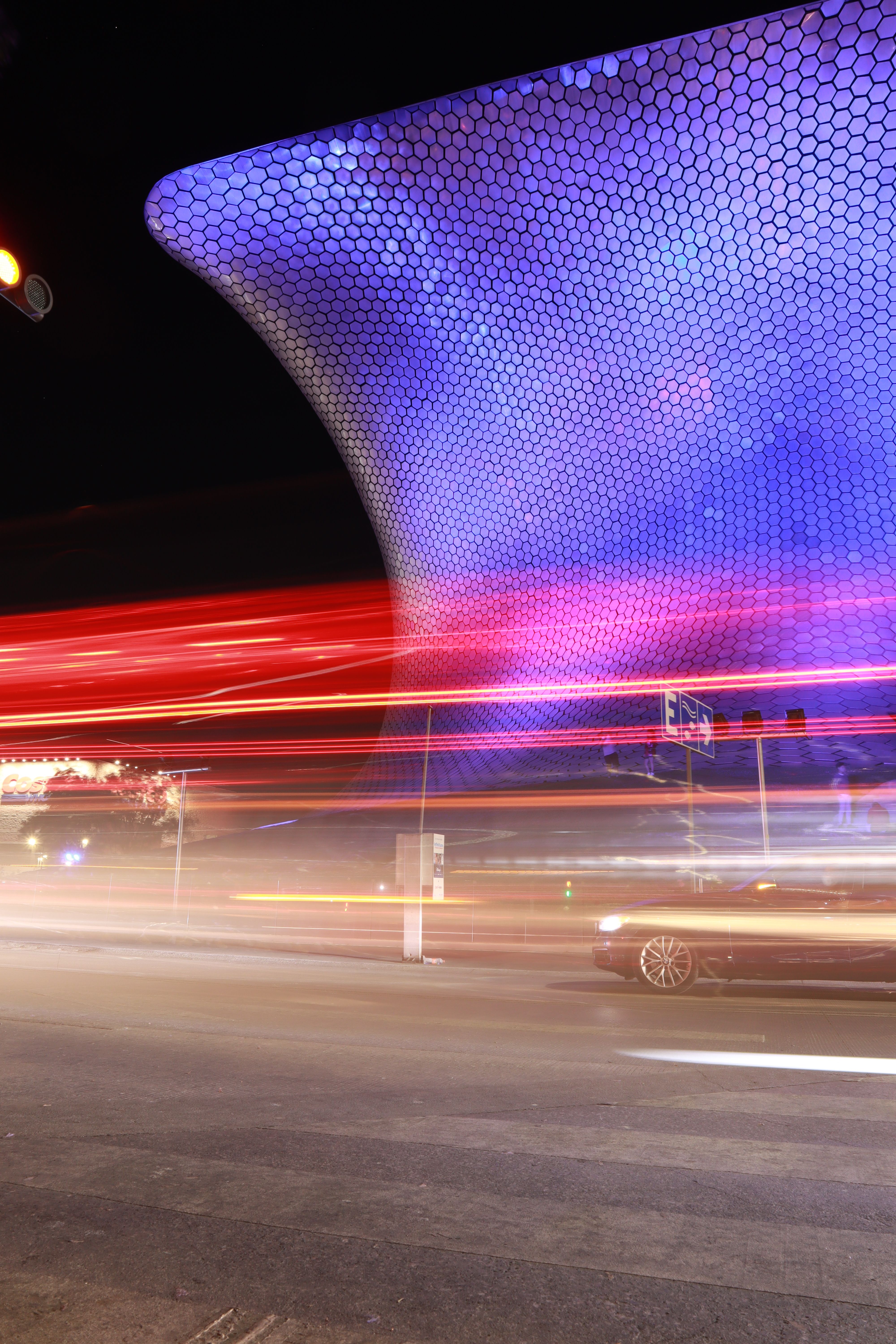 Lights of Car Passing the Futuristic Building of Museo Soumaya in ...