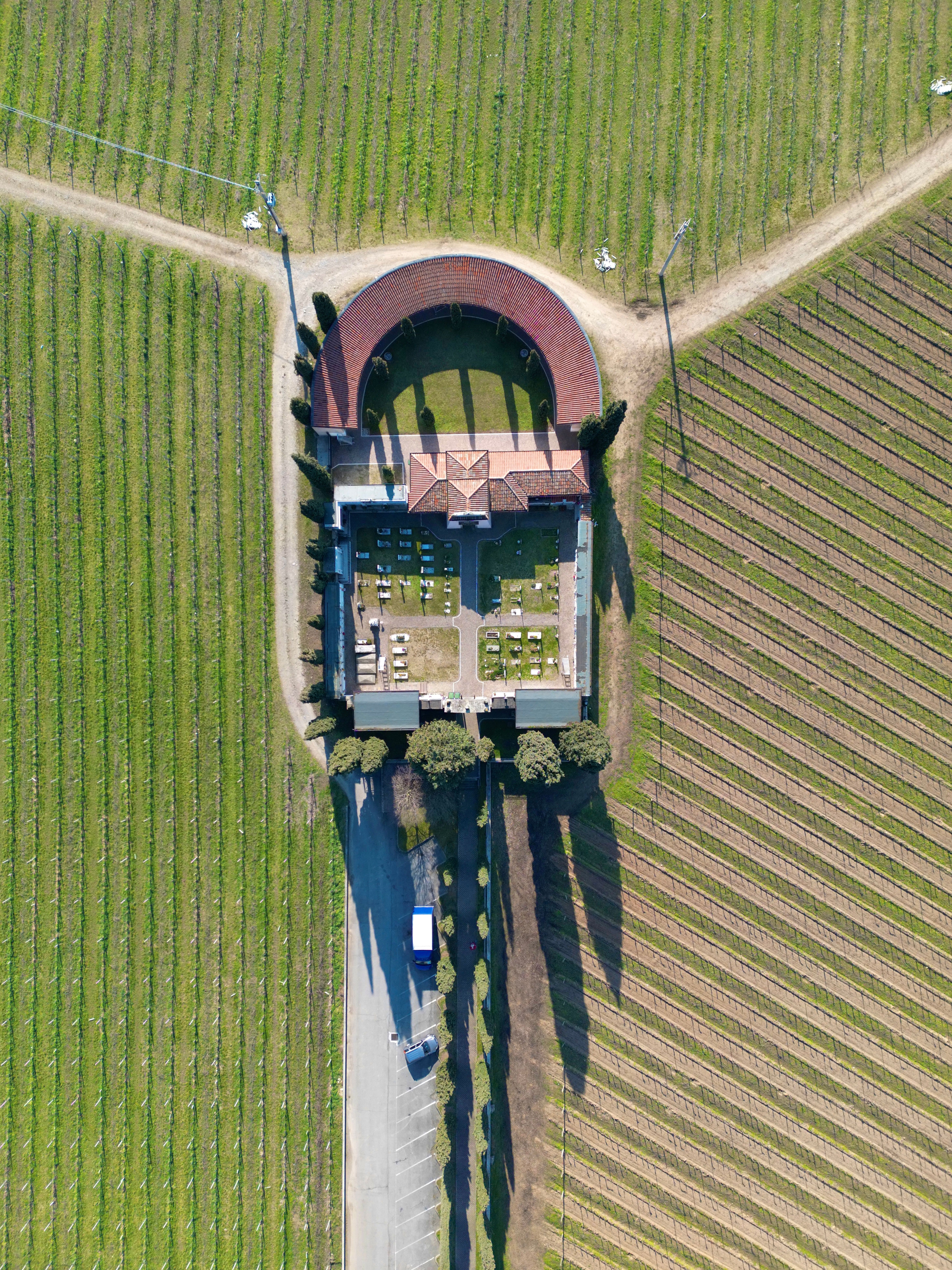 Building and Fields around · Free Stock Photo