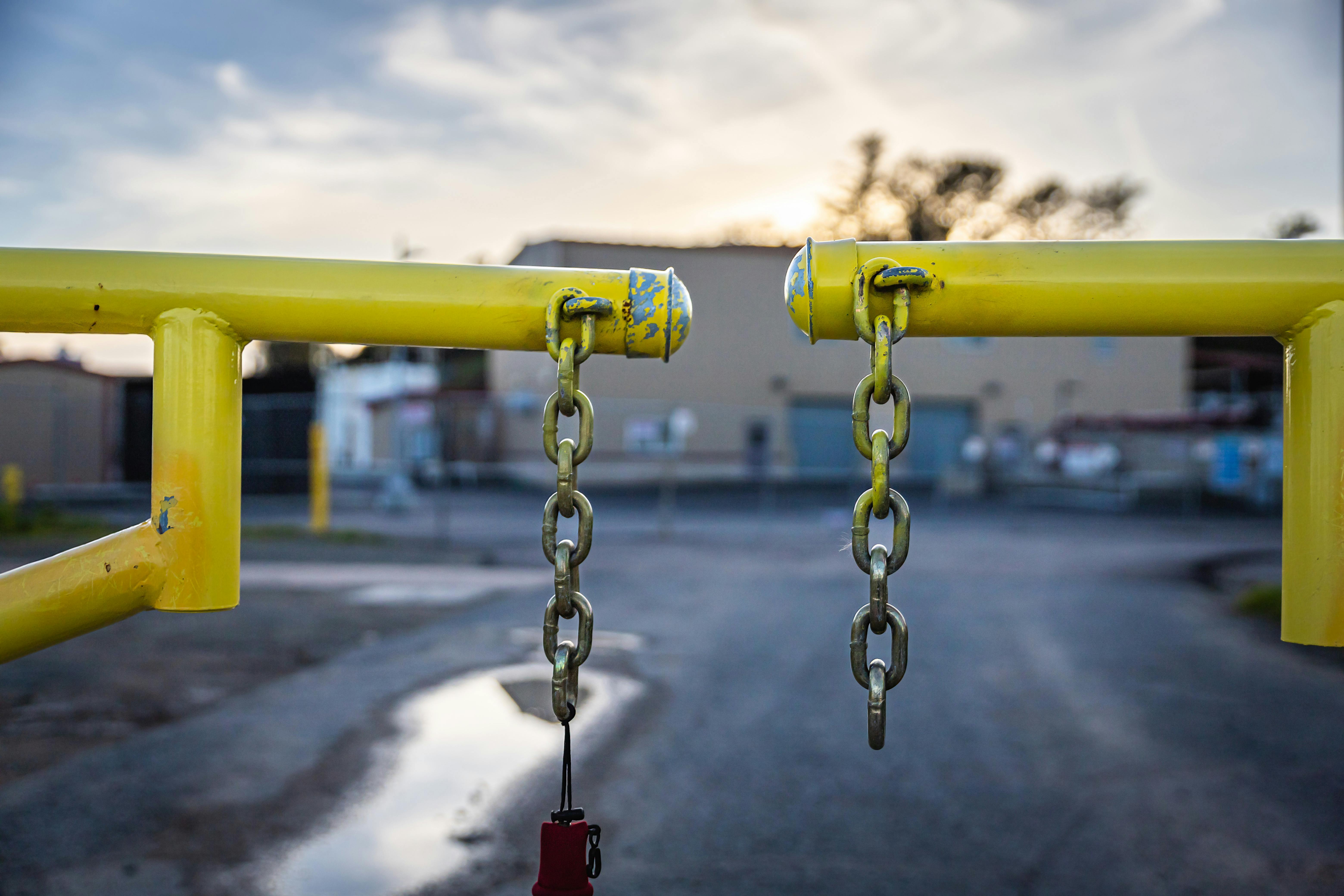 Chains on Barriers · Free Stock Photo