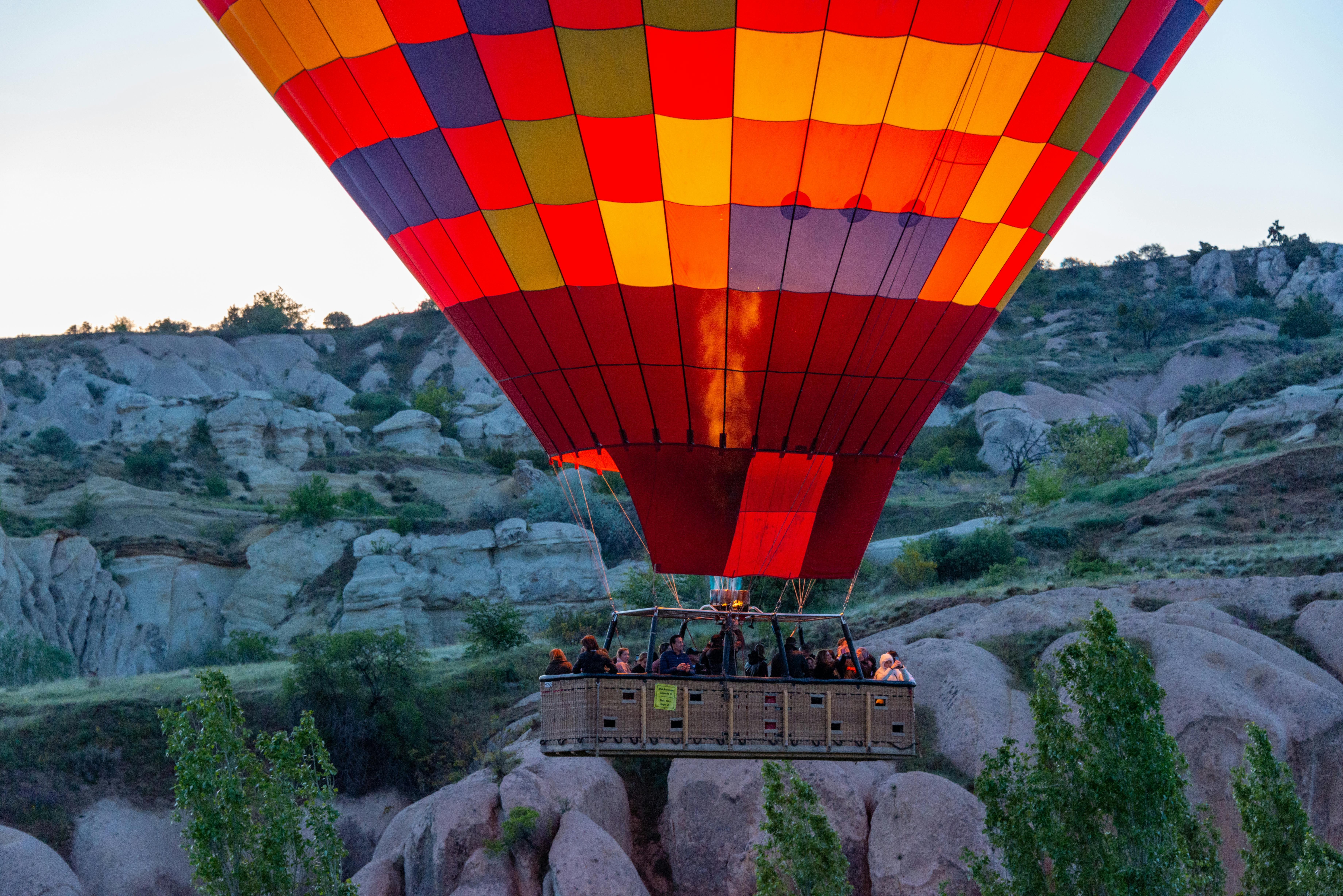 People Riding a Hot Air Balloon · Free Stock Photo