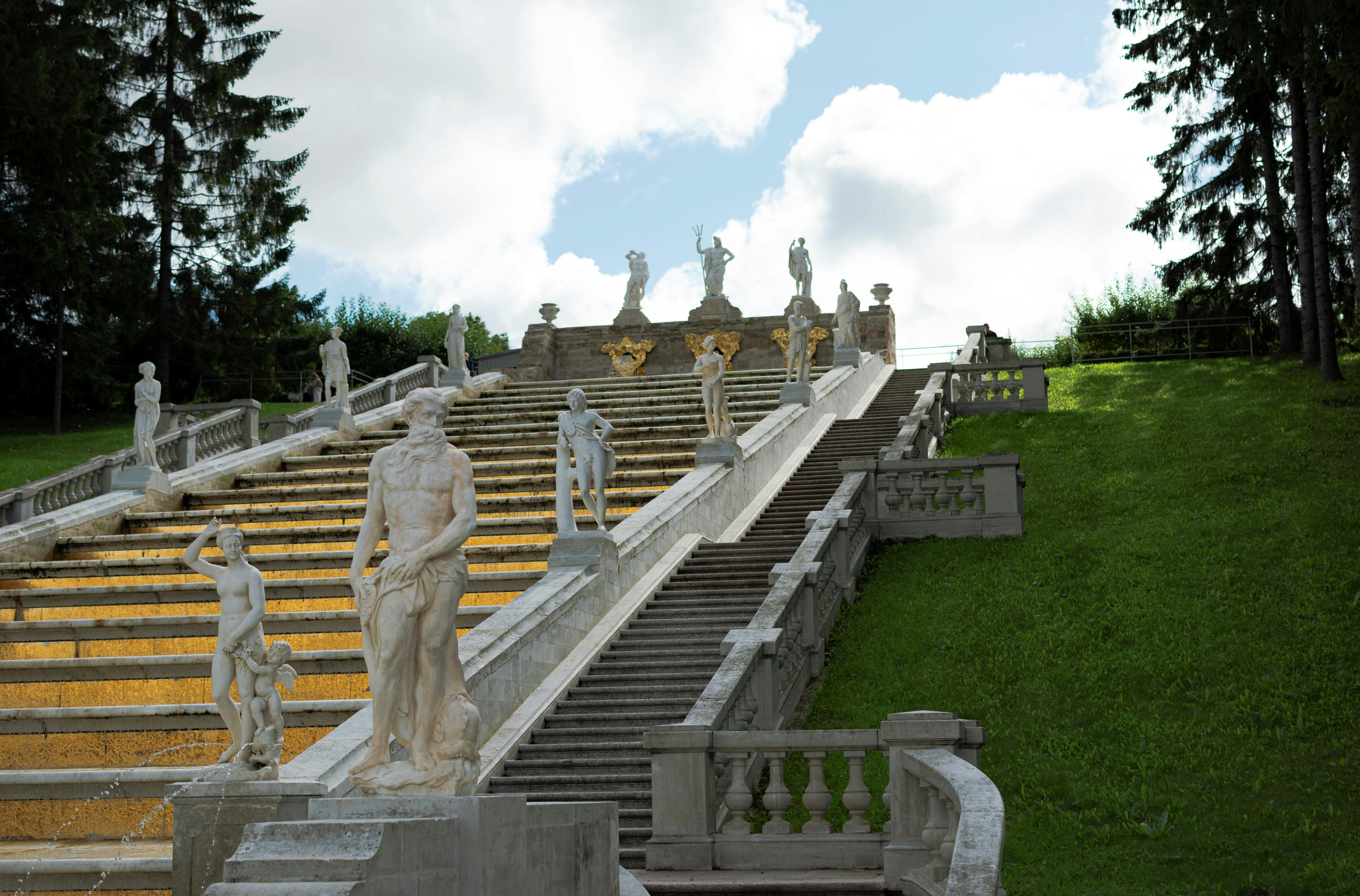 Steps with Sculptures in a Park · Free Stock Photo