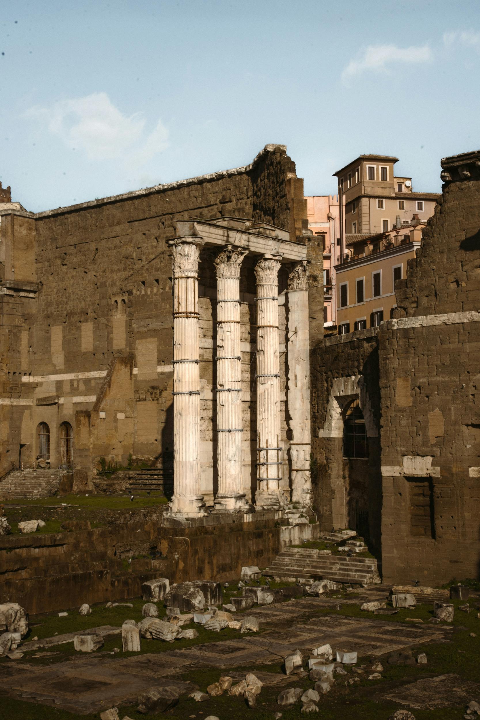 An old photo of a roman temple with columns · Free Stock Photo
