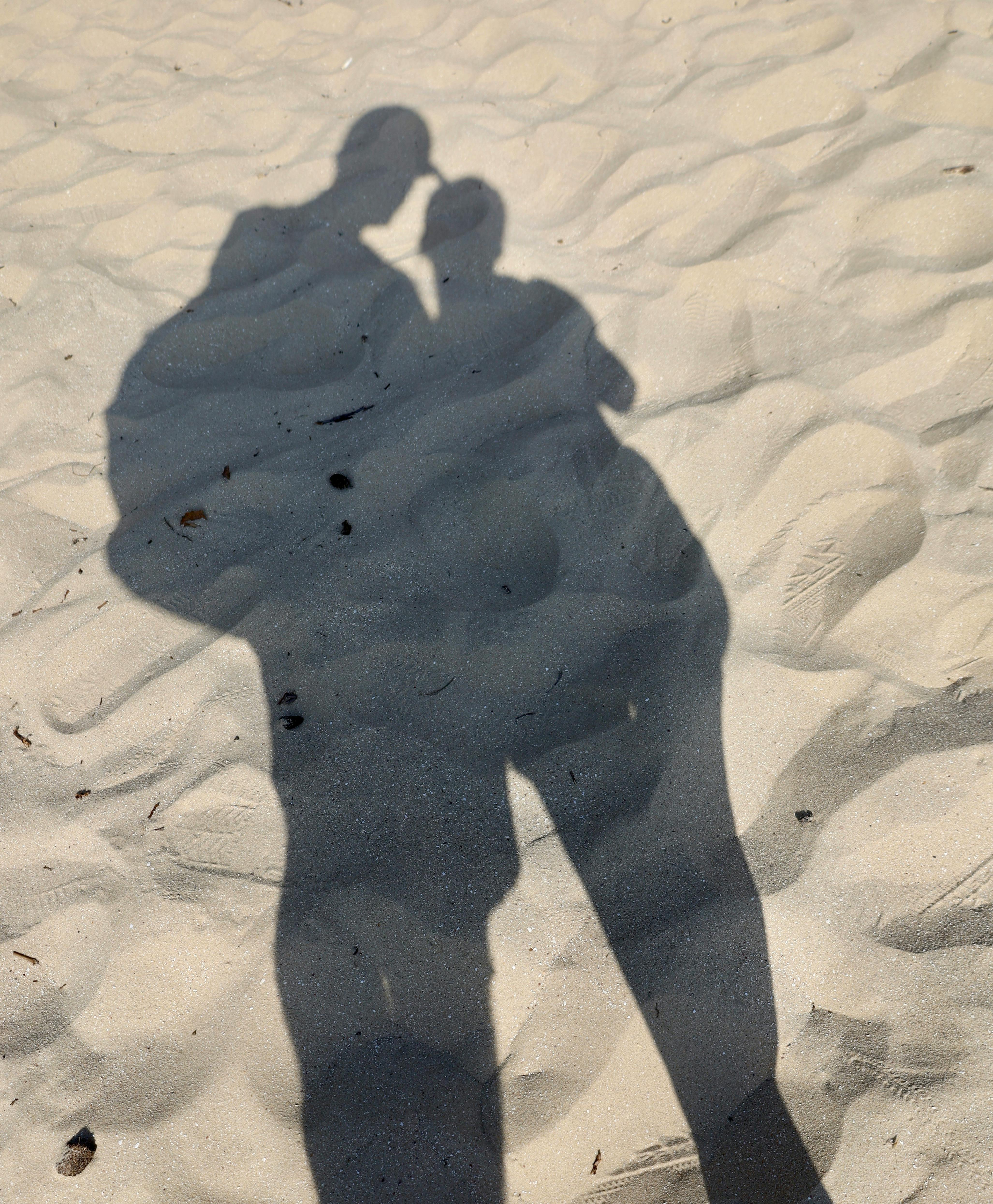 Couple Shadow Jumping On Beach Photos, Download The BEST Free Couple ...