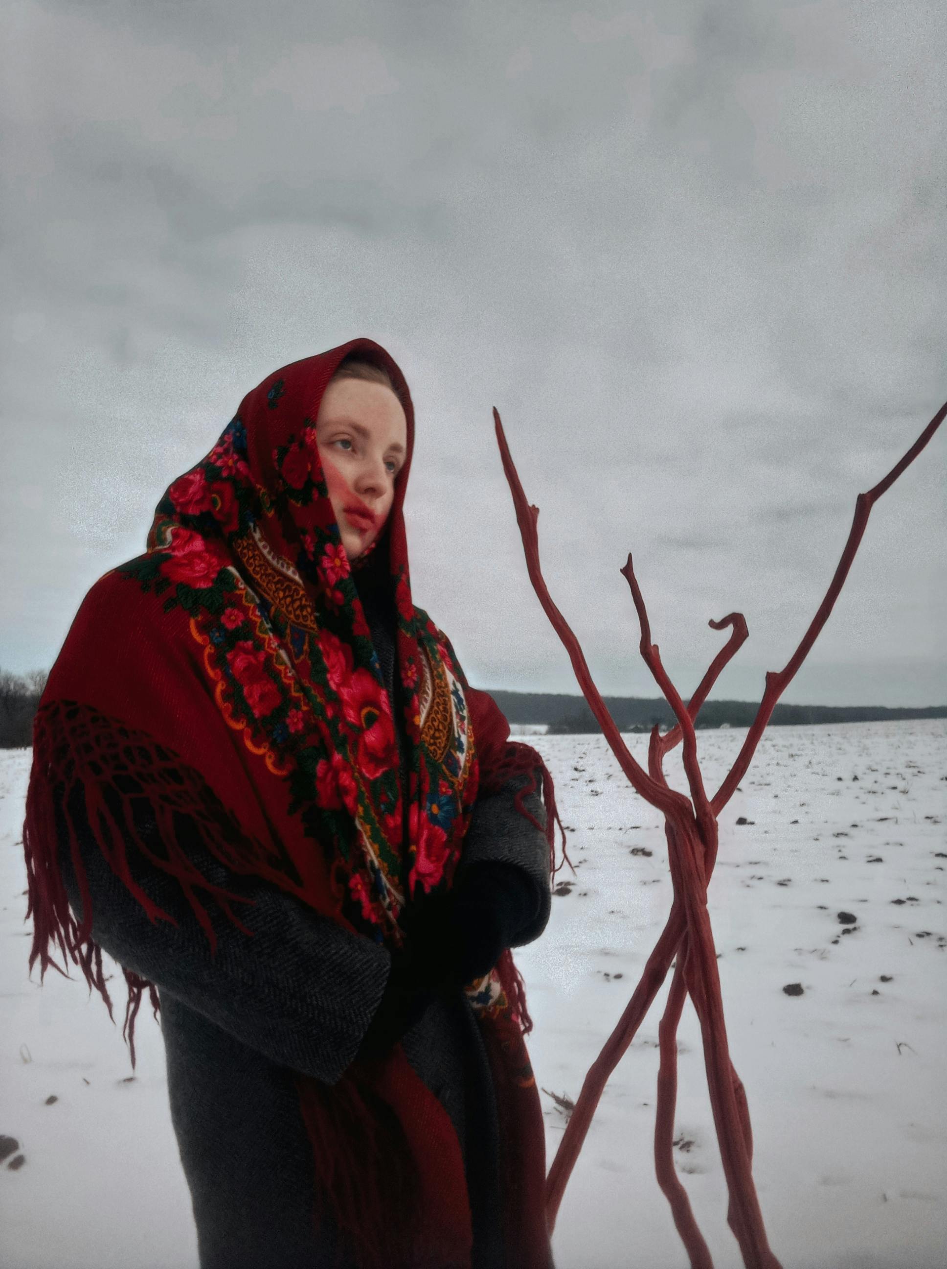 Woman Wearing a Headscarf and a Winter Coat · Free Stock Photo