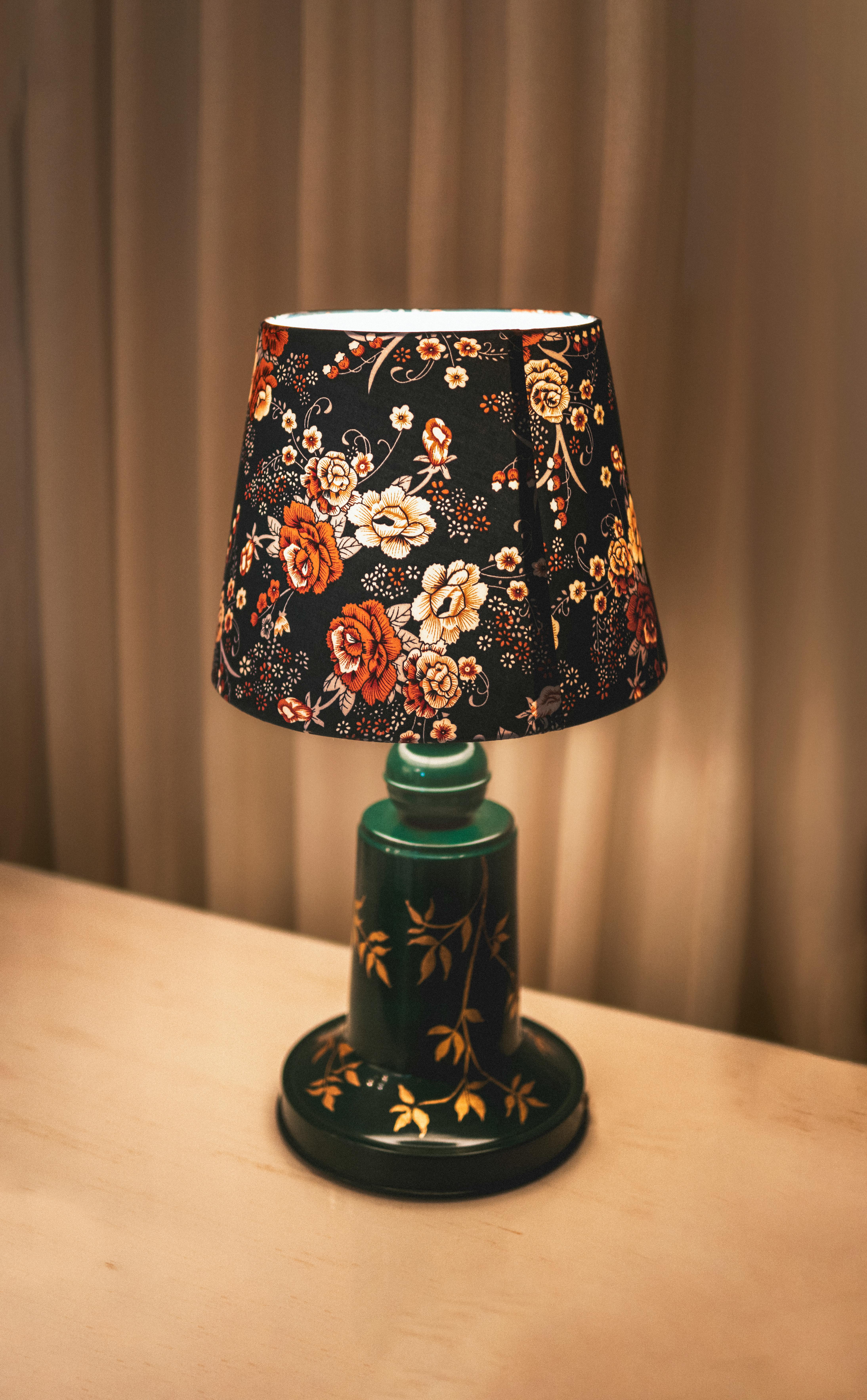 An Electric Lamp with Floral Pattern · Free Stock Photo