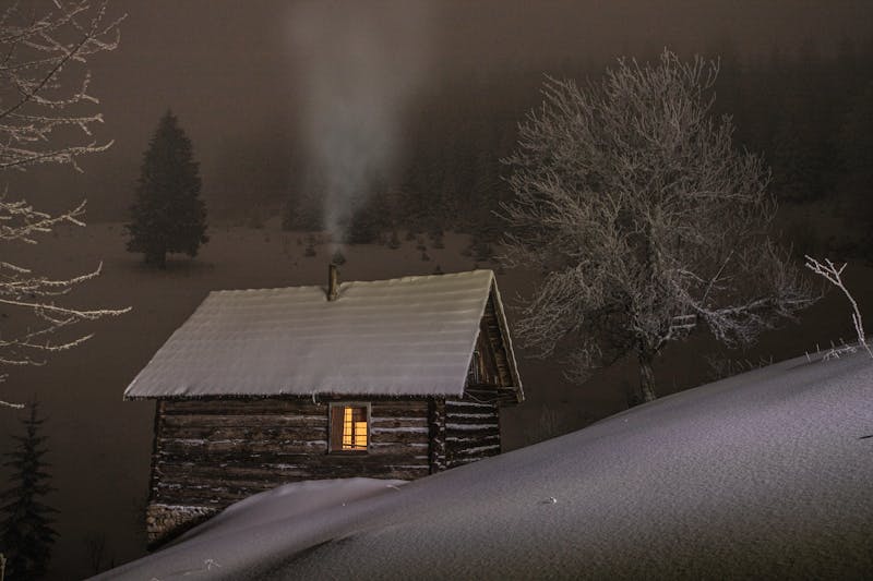 Winter Cabin Night Photos, Download The BEST Free Winter Cabin Night ...