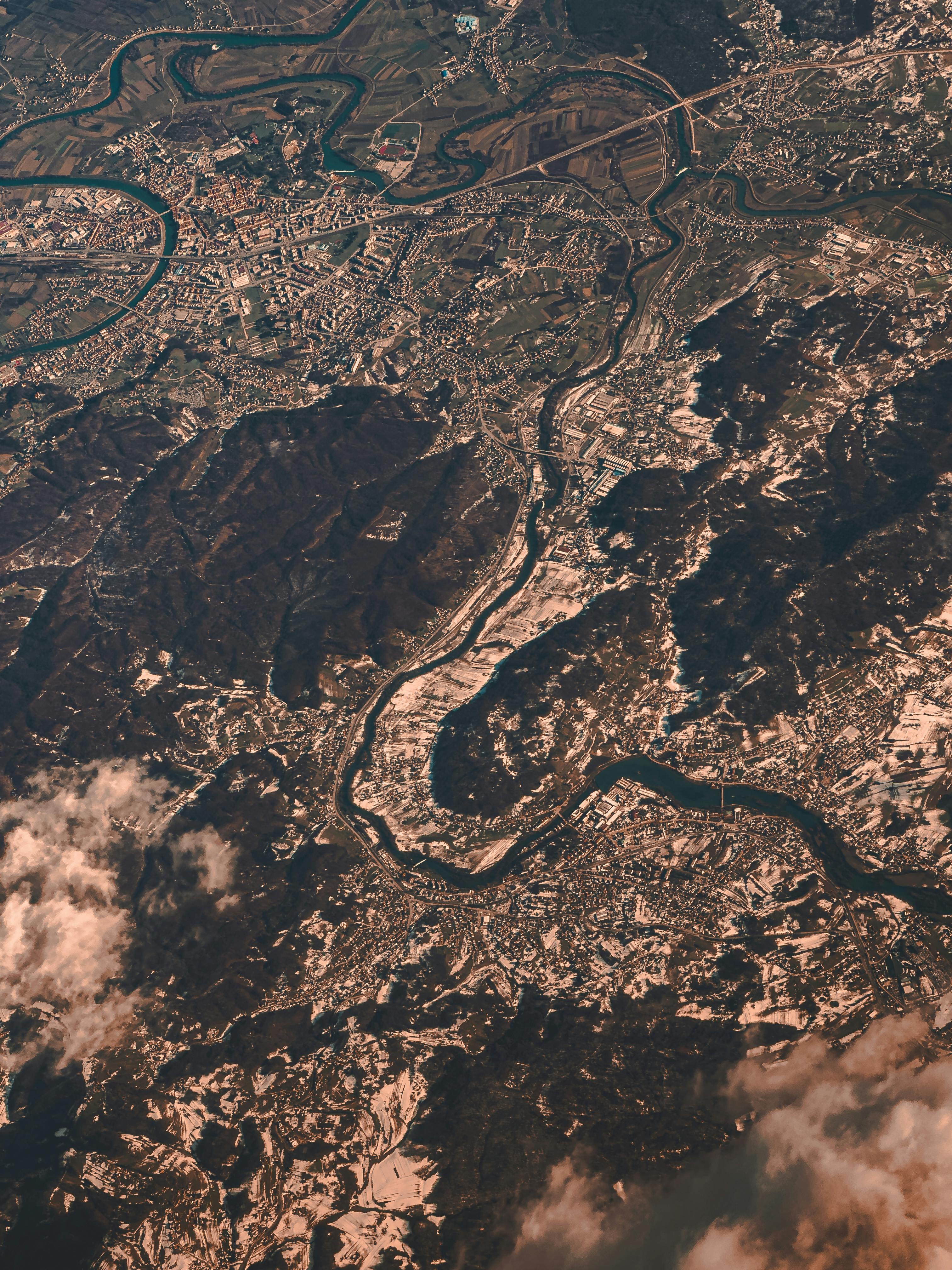 A Birds Eye View of a Land with a River · Free Stock Photo