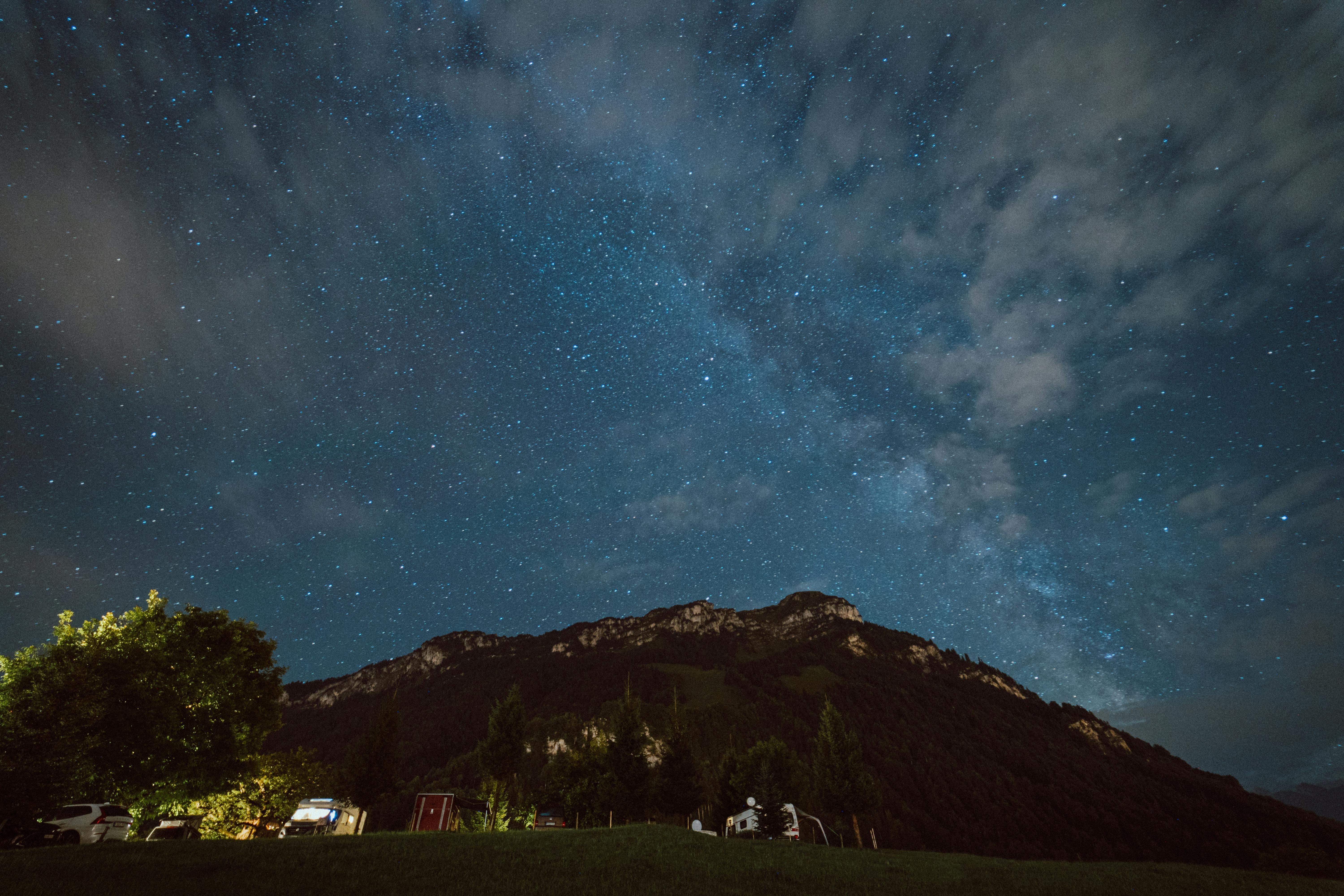 Stars over Hill in Evening · Free Stock Photo