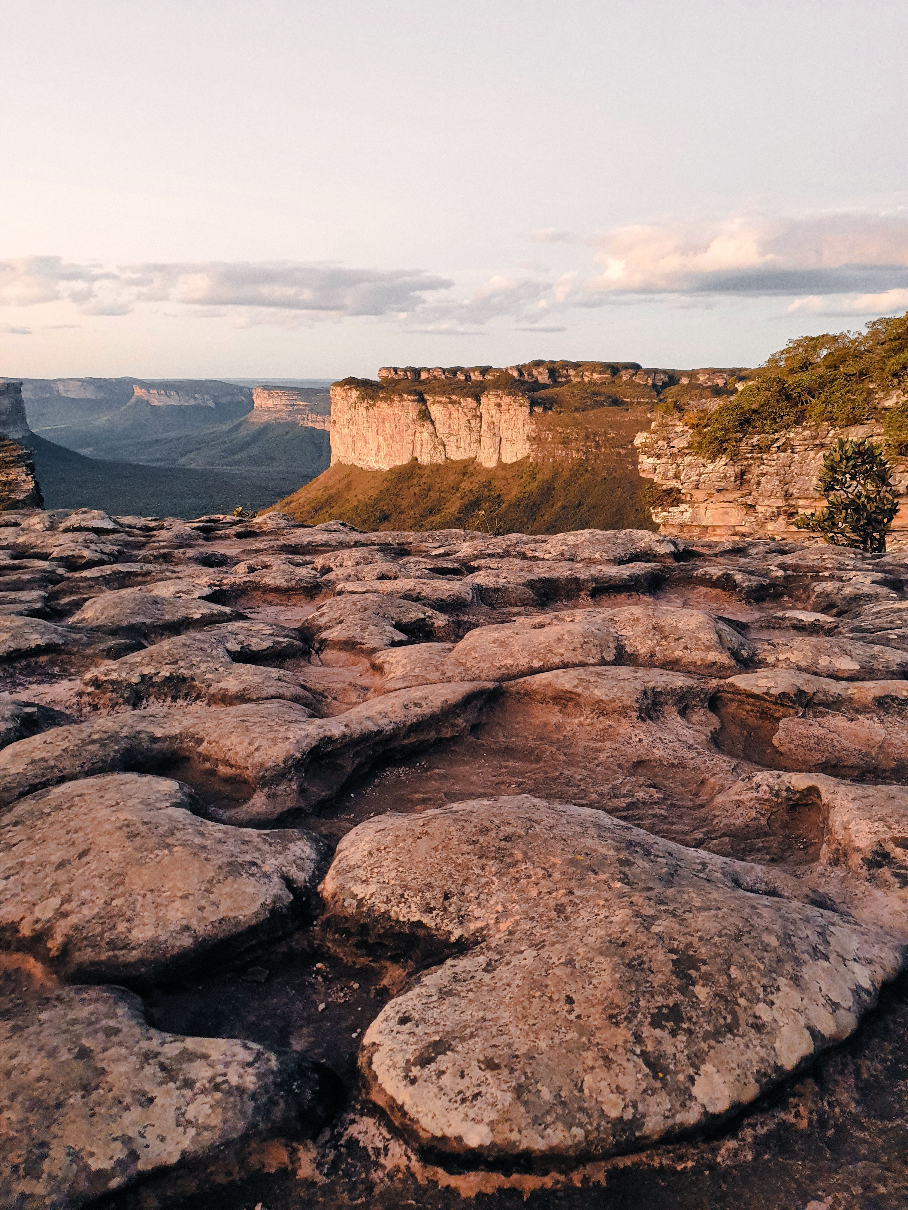 View of a Rocky Surface and Cliffs in the Chapada Diamantina National ...
