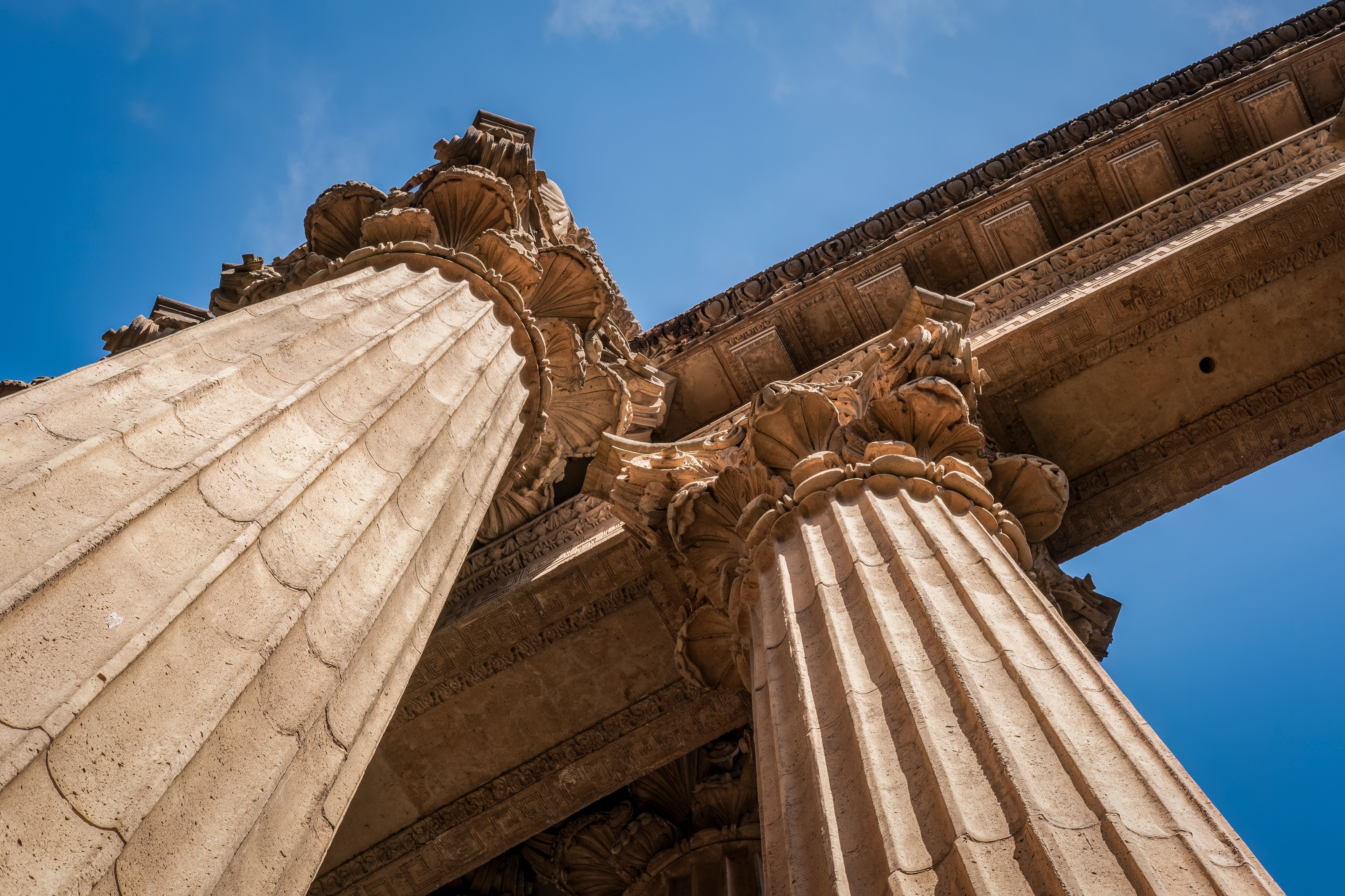Low Angle Photo of Columns and Pillars · Free Stock Photo