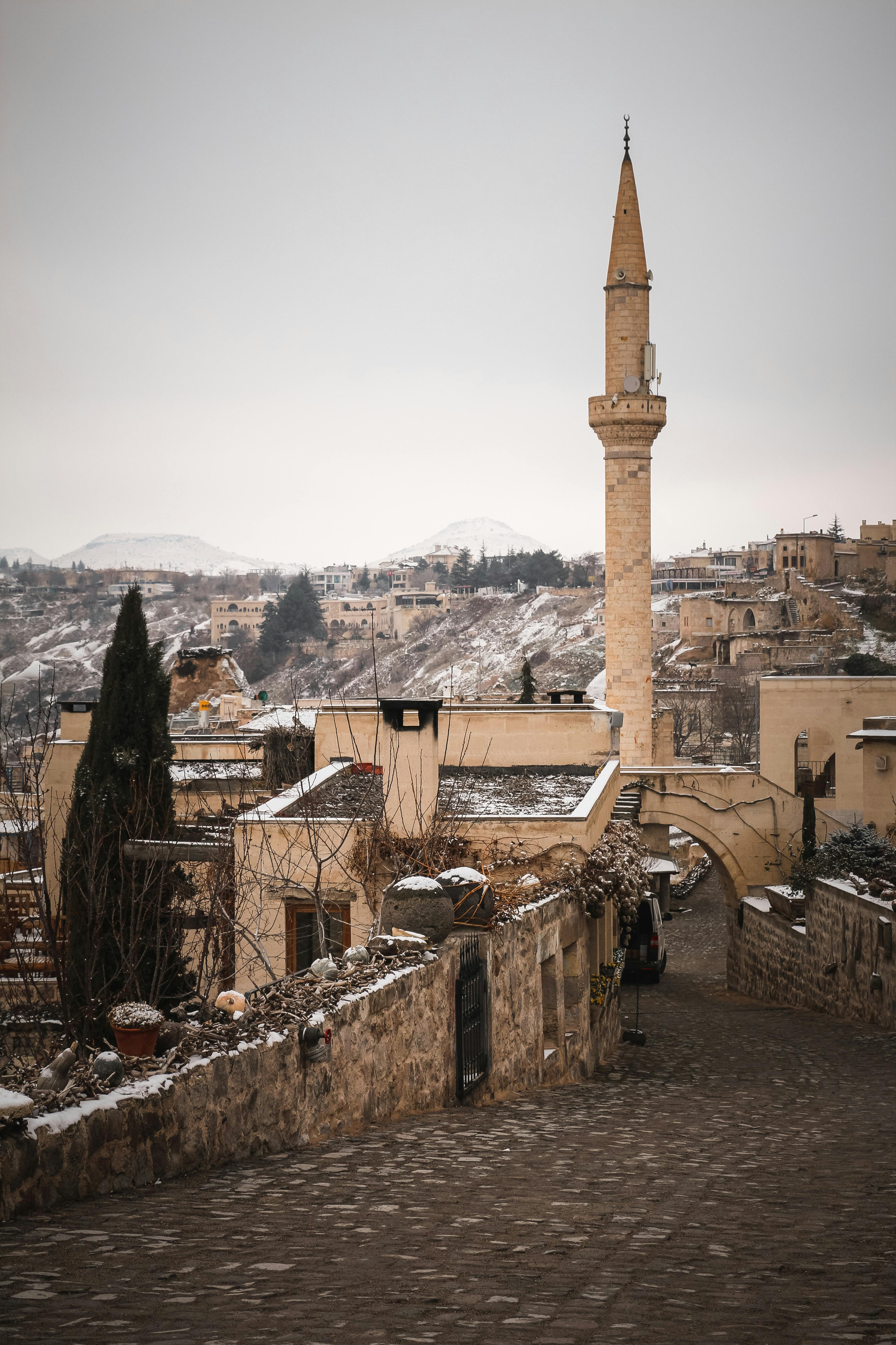 Minaret in Old Town in Winter · Free Stock Photo