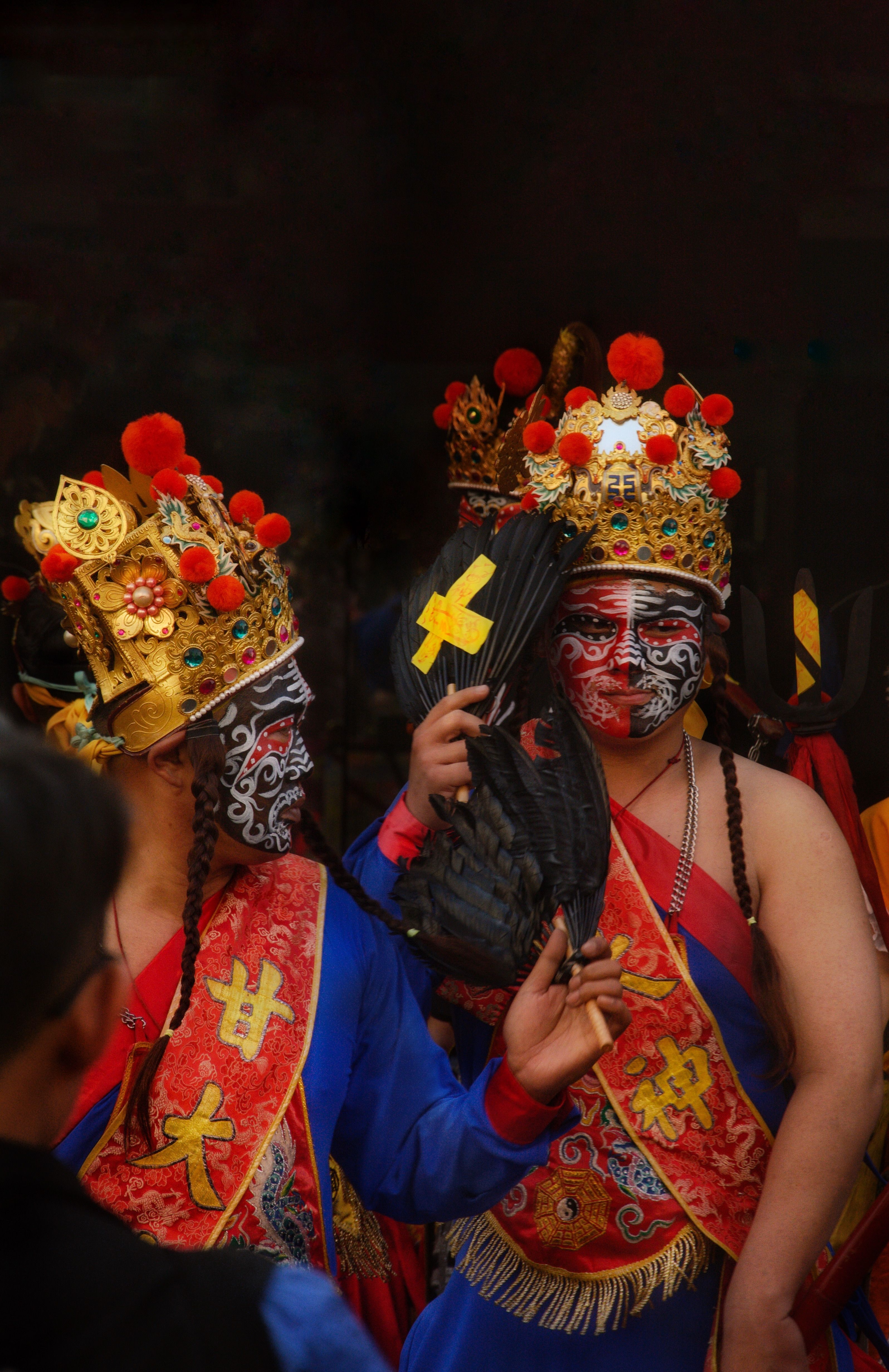 People in Traditional Costumes and Body Paintings Performing during a ...