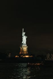 New York Statue Of Liberty At Night