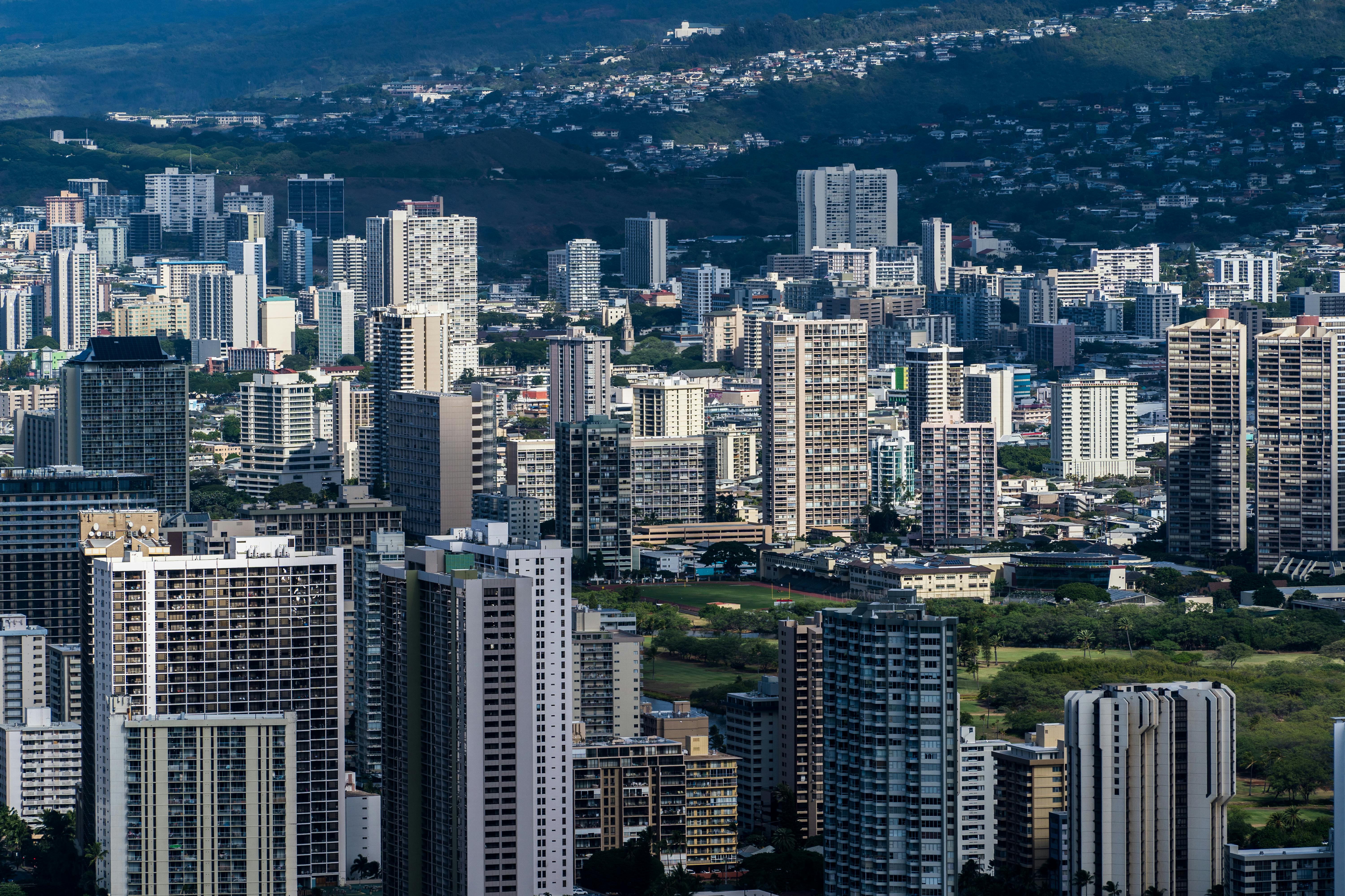 Birds Eye View of the Honolulu Skyline · Free Stock Photo