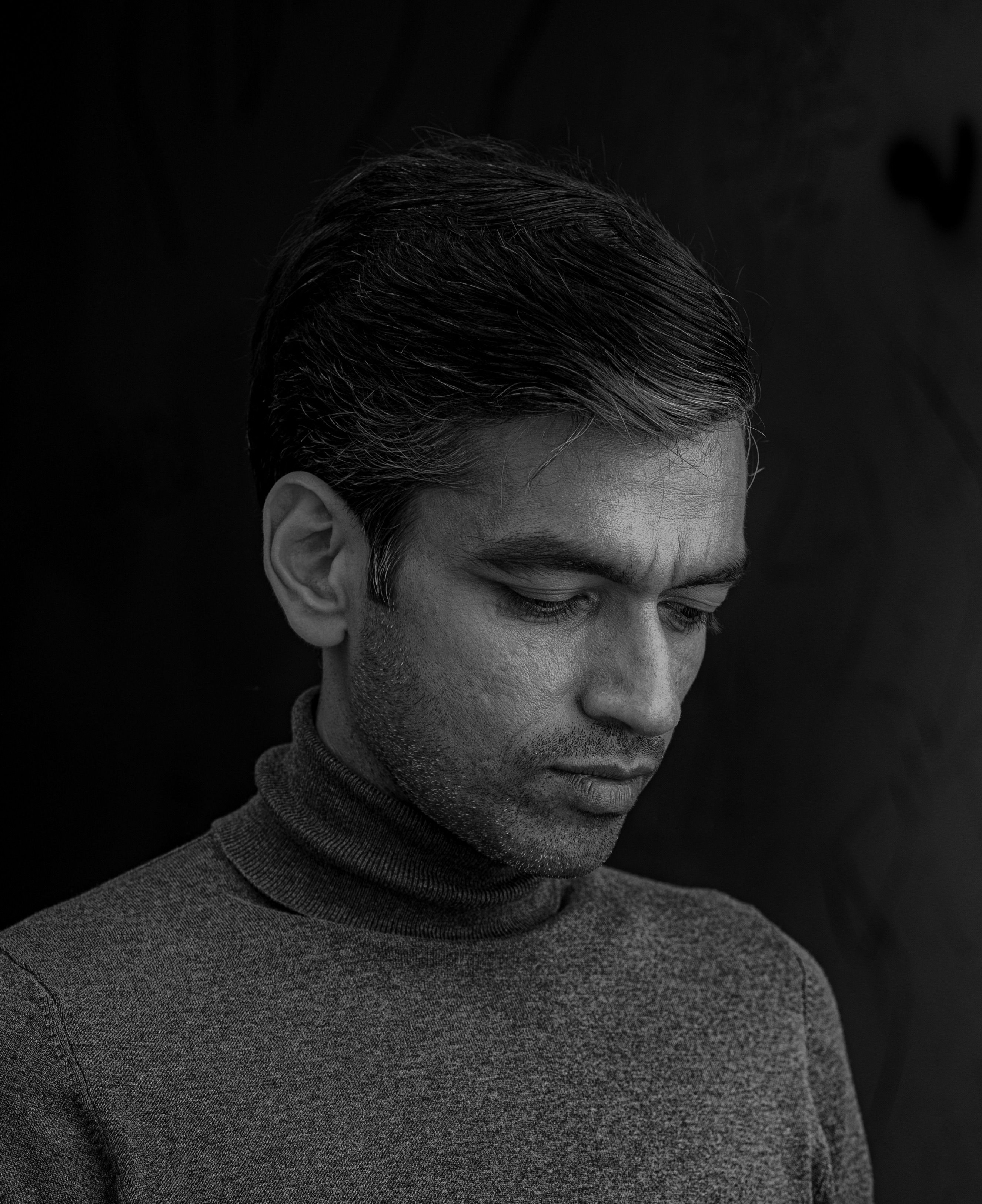 Dark Portrait of a Serious Man · Free Stock Photo