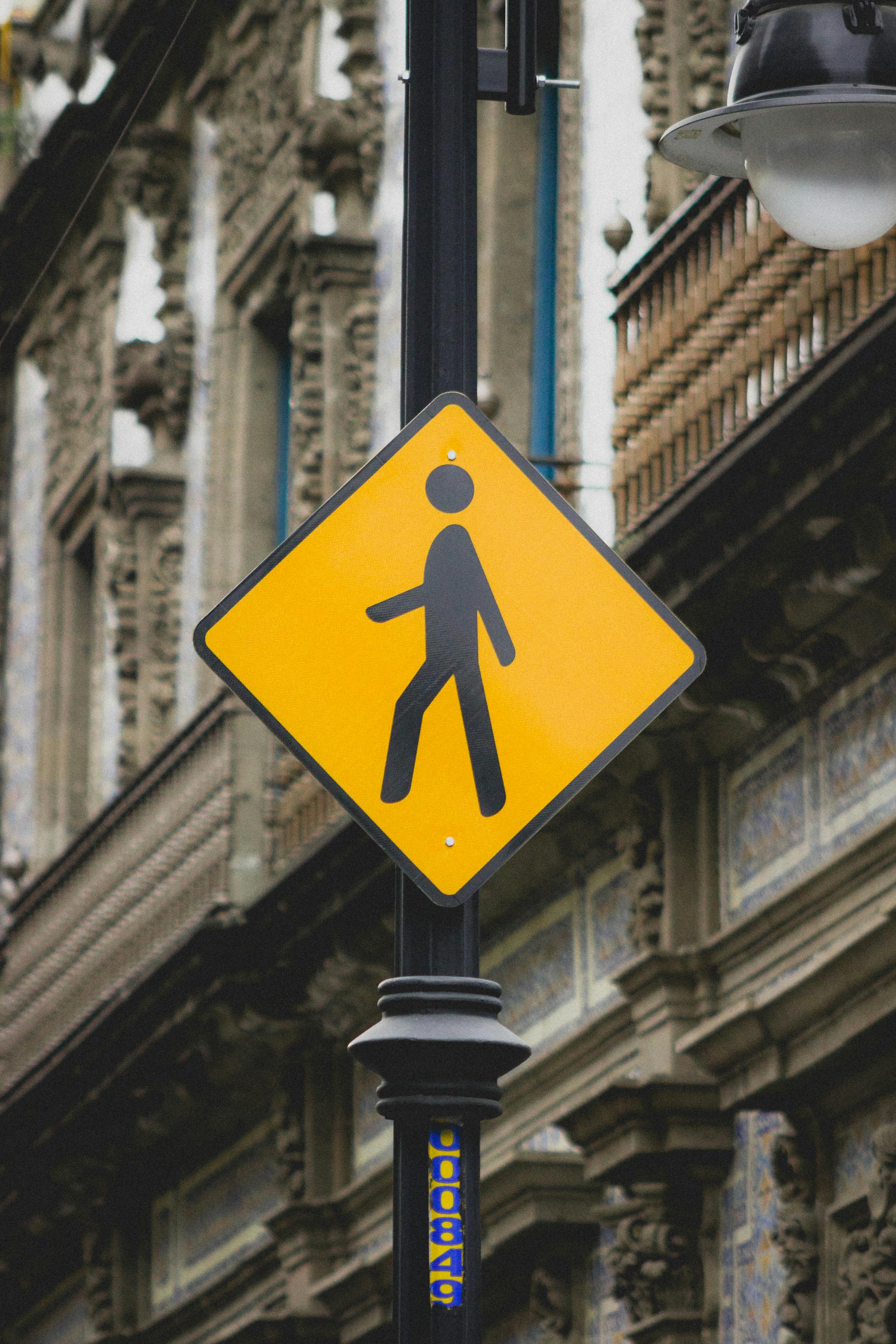 Pedestrian Warning Sign · Free Stock Photo