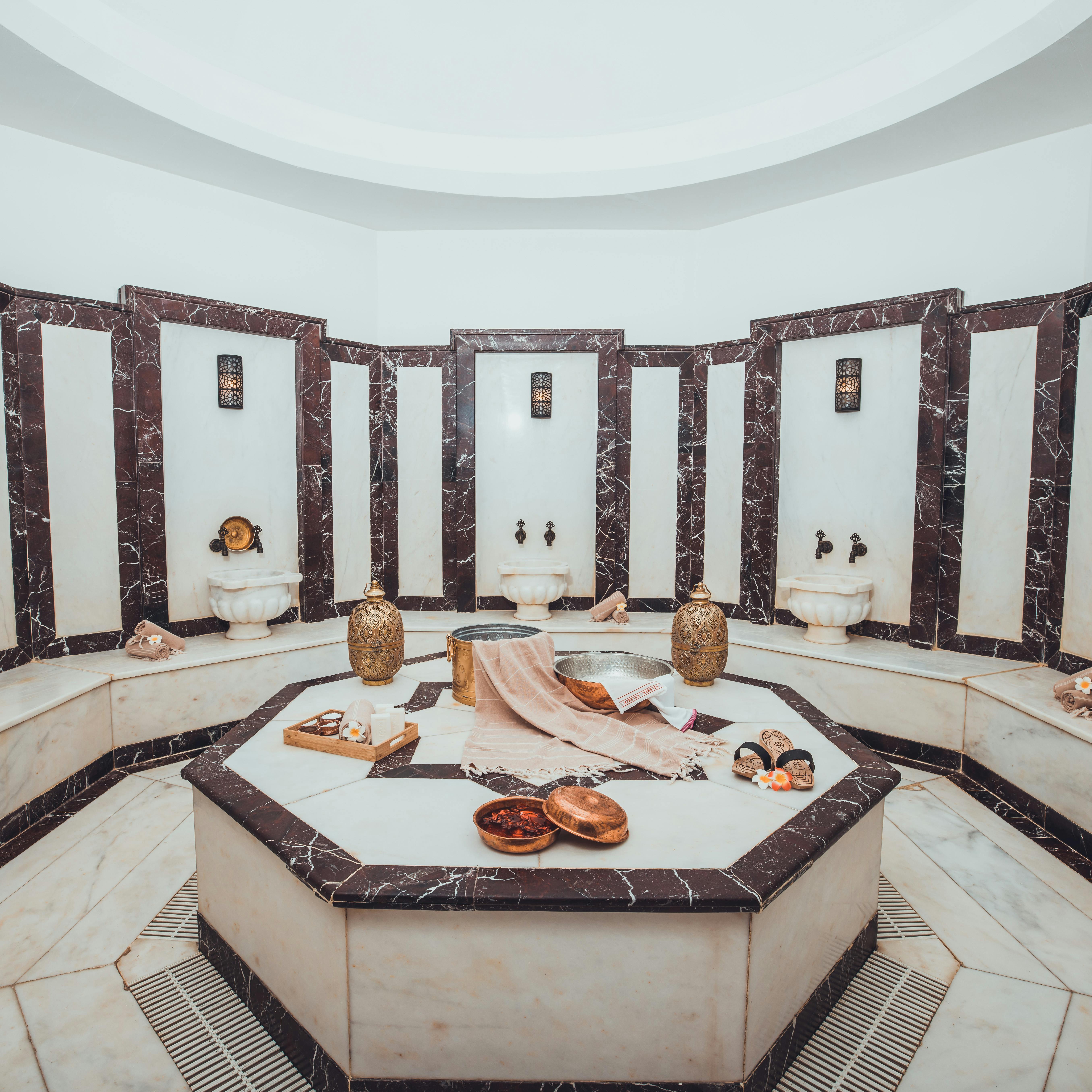Interior of a Luxurious Spa Room with Marble Tiles · Free Stock Photo