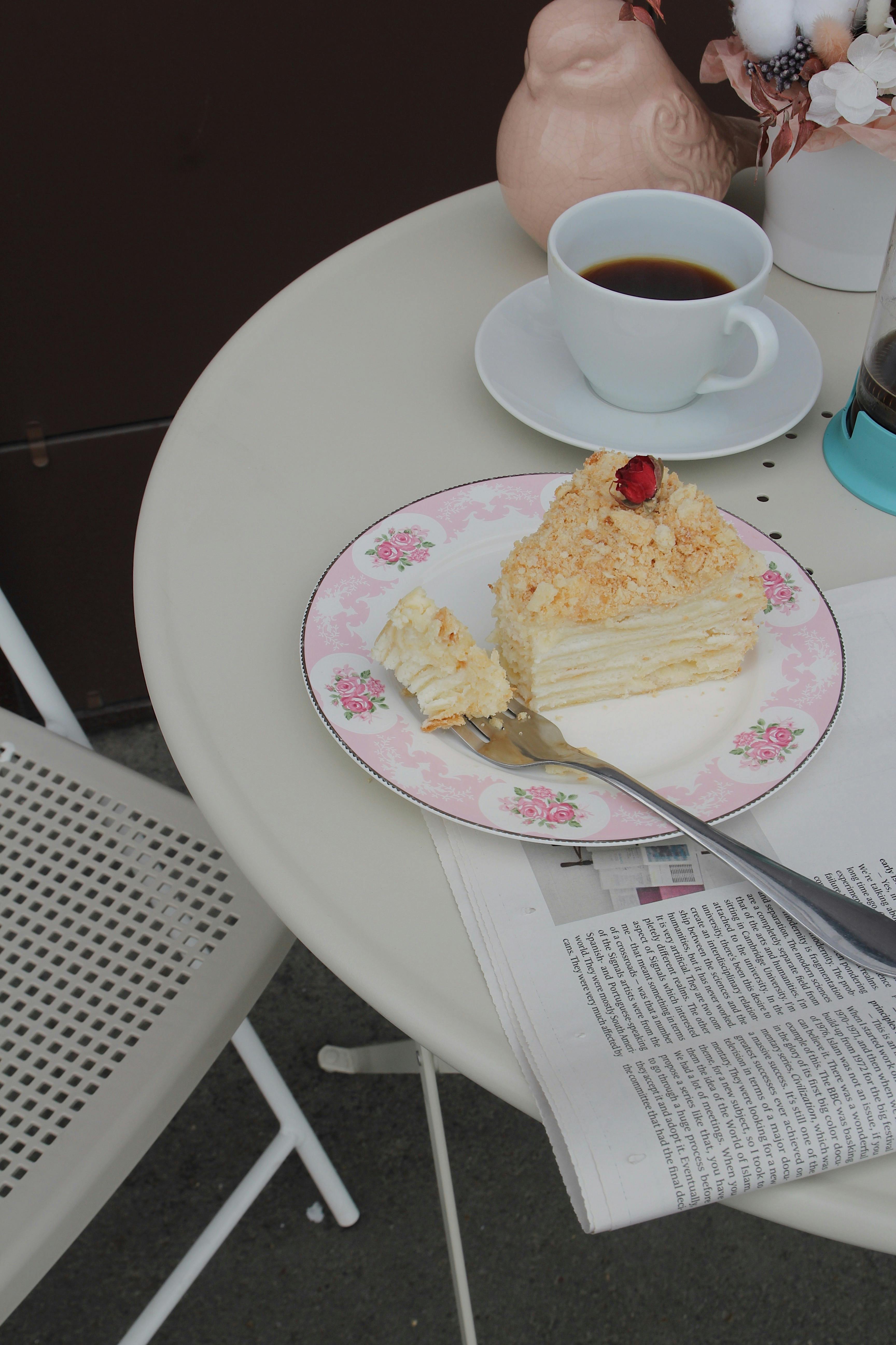 Fork and Cake on Plate · Free Stock Photo